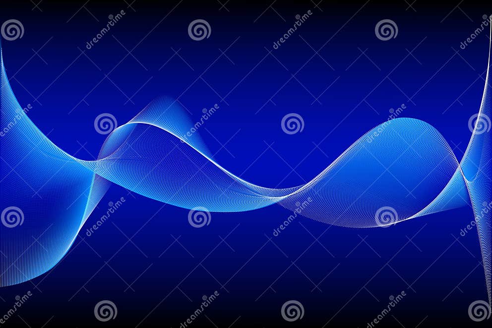 Vector Illustration. Smooth Transition of Waves in Digital Blue Hues ...