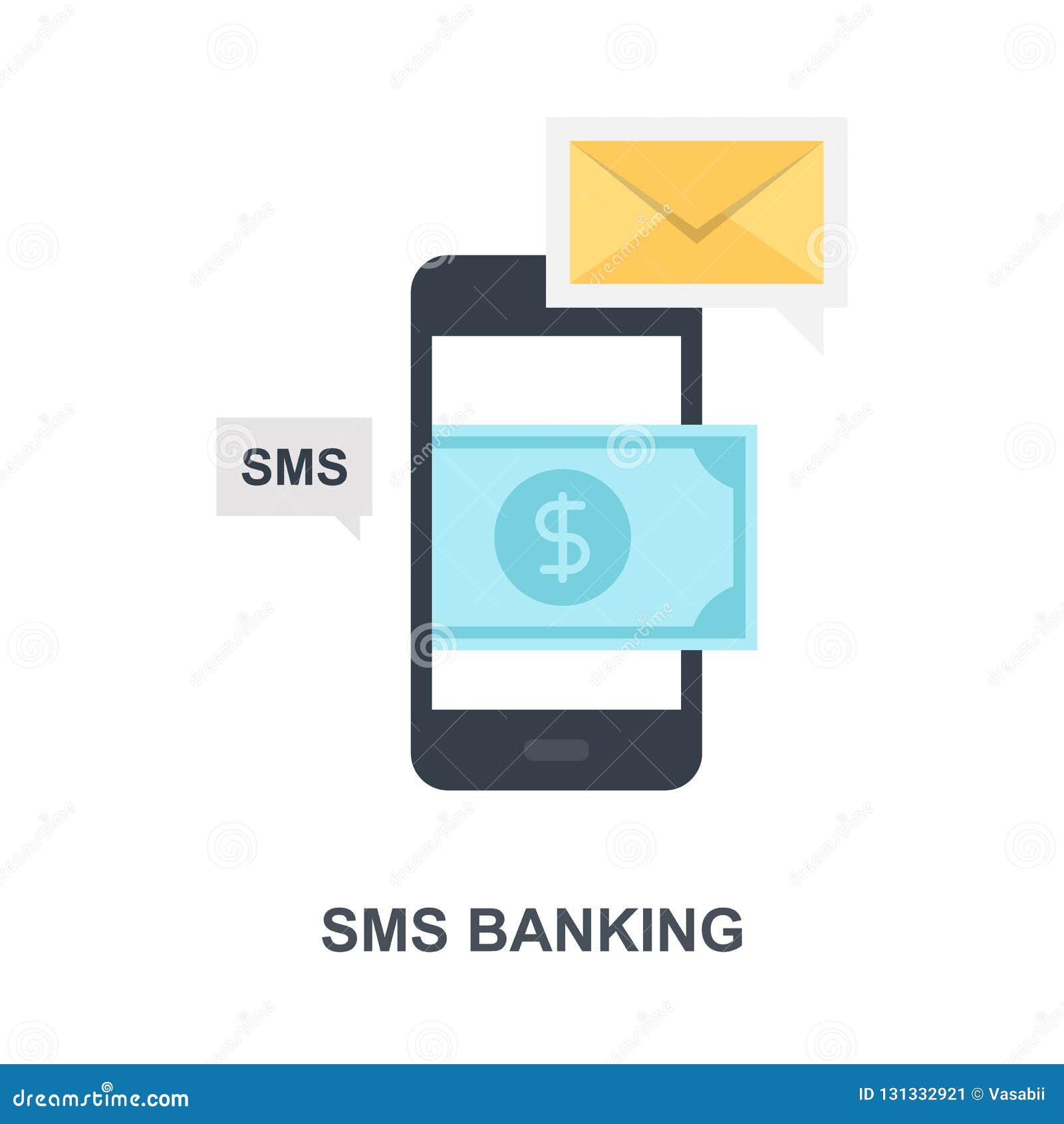 SMS Banking icon concept stock vector. Illustration of transfer - 131332921