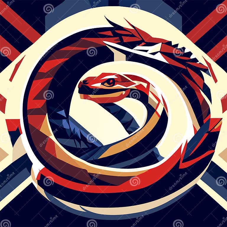 Vector Illustration of the Snake Head in the Form of a Circle. AI ...