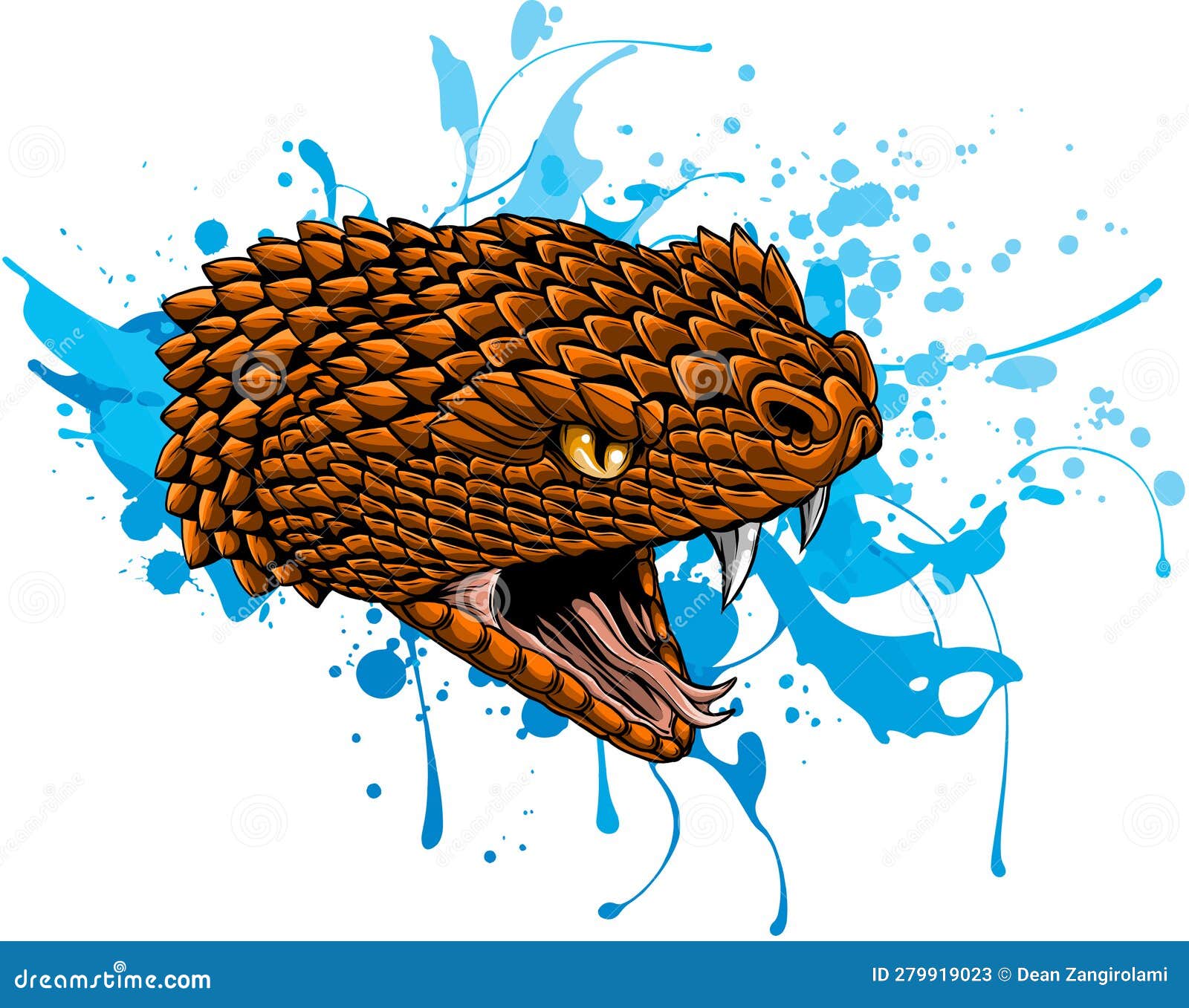 Vector Illustration of Snake Head with Splash Water Stock Vector ...