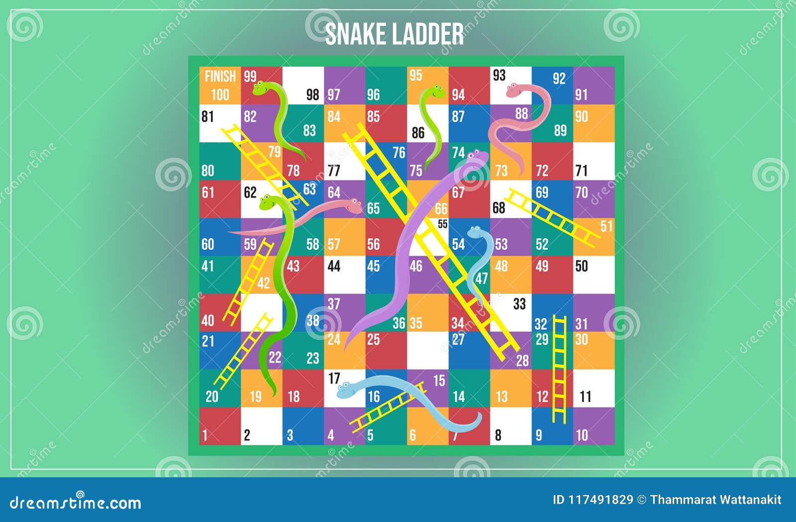 Vector Illustration of Snake Ladder Stock Illustration - Illustration ...