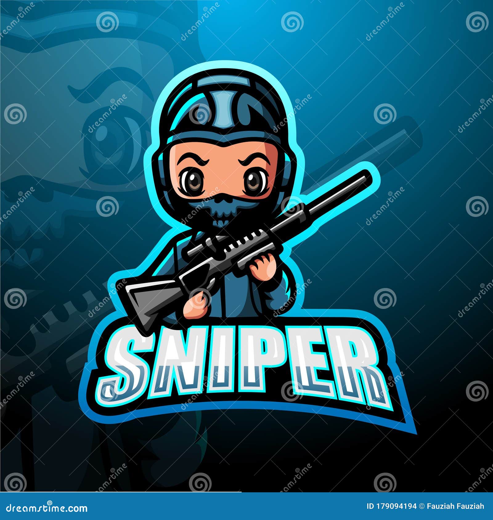 Sniper Mascot Esport Logo Design Stock Vector - Illustration of chicken ...