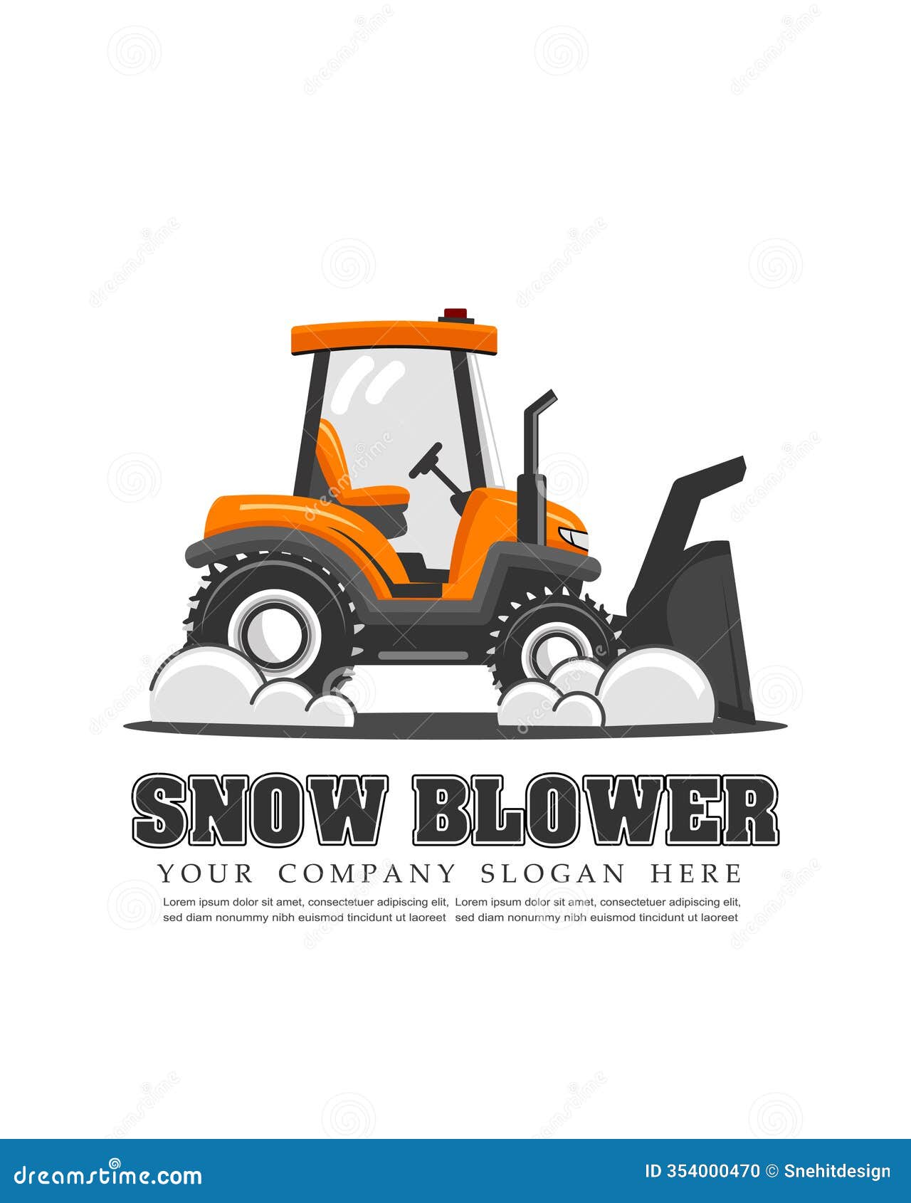 Snow Blower Tractors Cartoon Vector Scenes. Winter Ice Cold Parks Roads ...