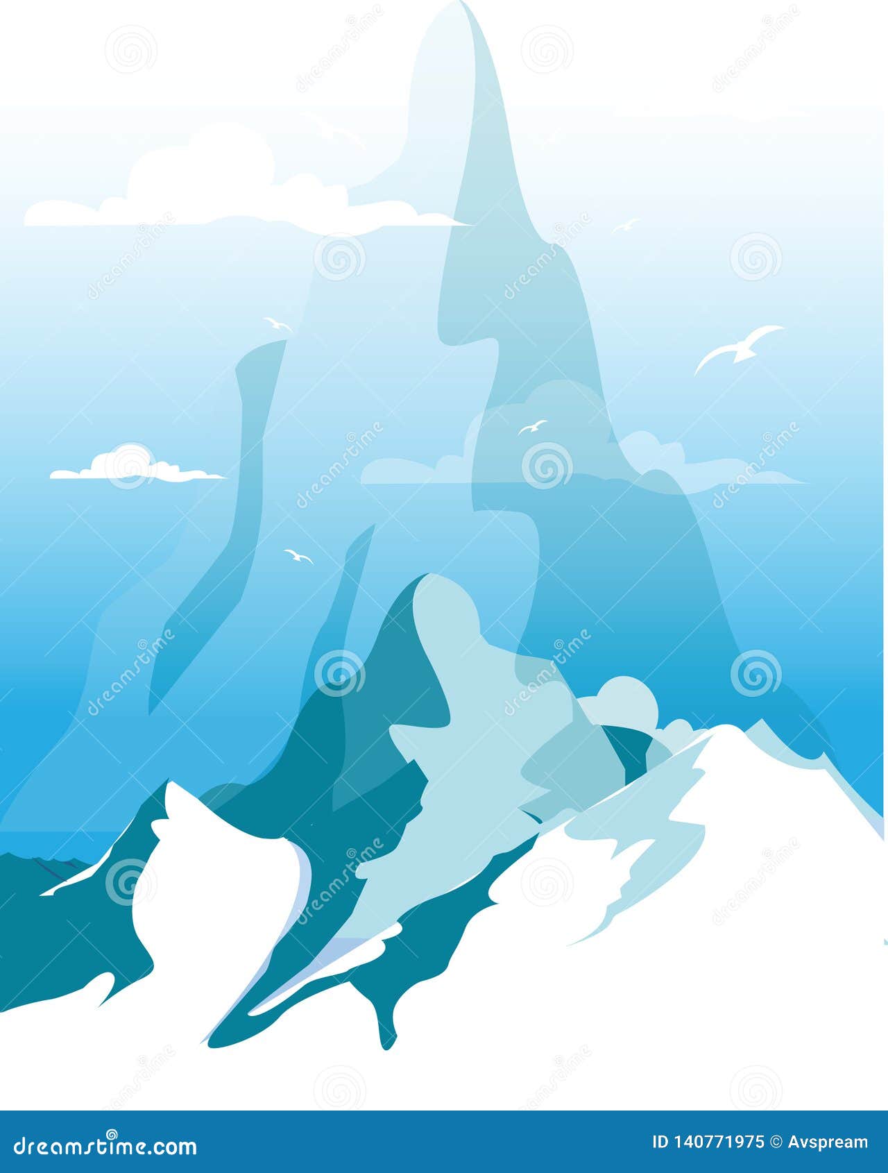 Vector Himalaya Alps Mountains With Woodland Background Texture ...