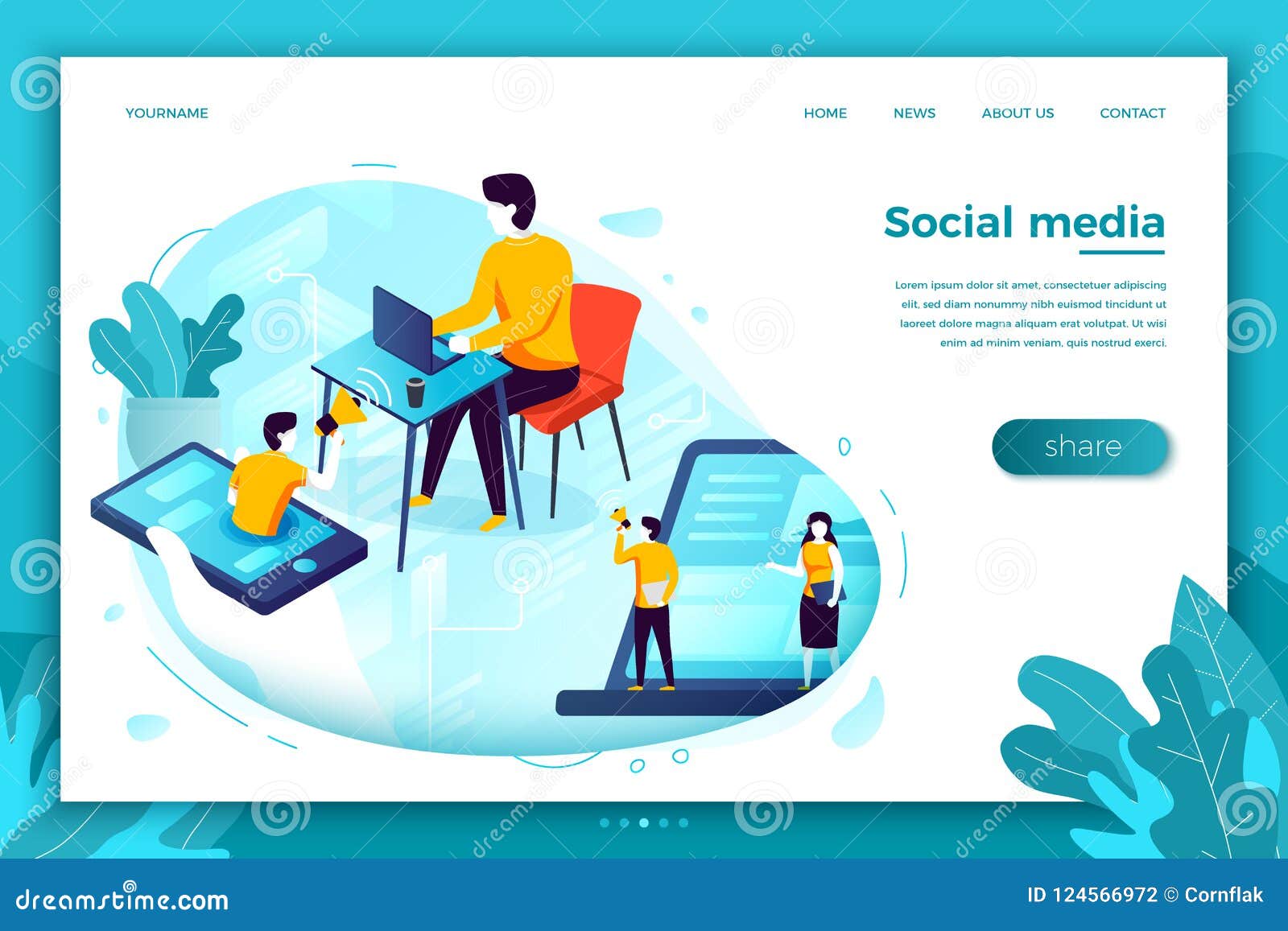 Vector Illustration, Social Network Advertisement | CartoonDealer.com ...