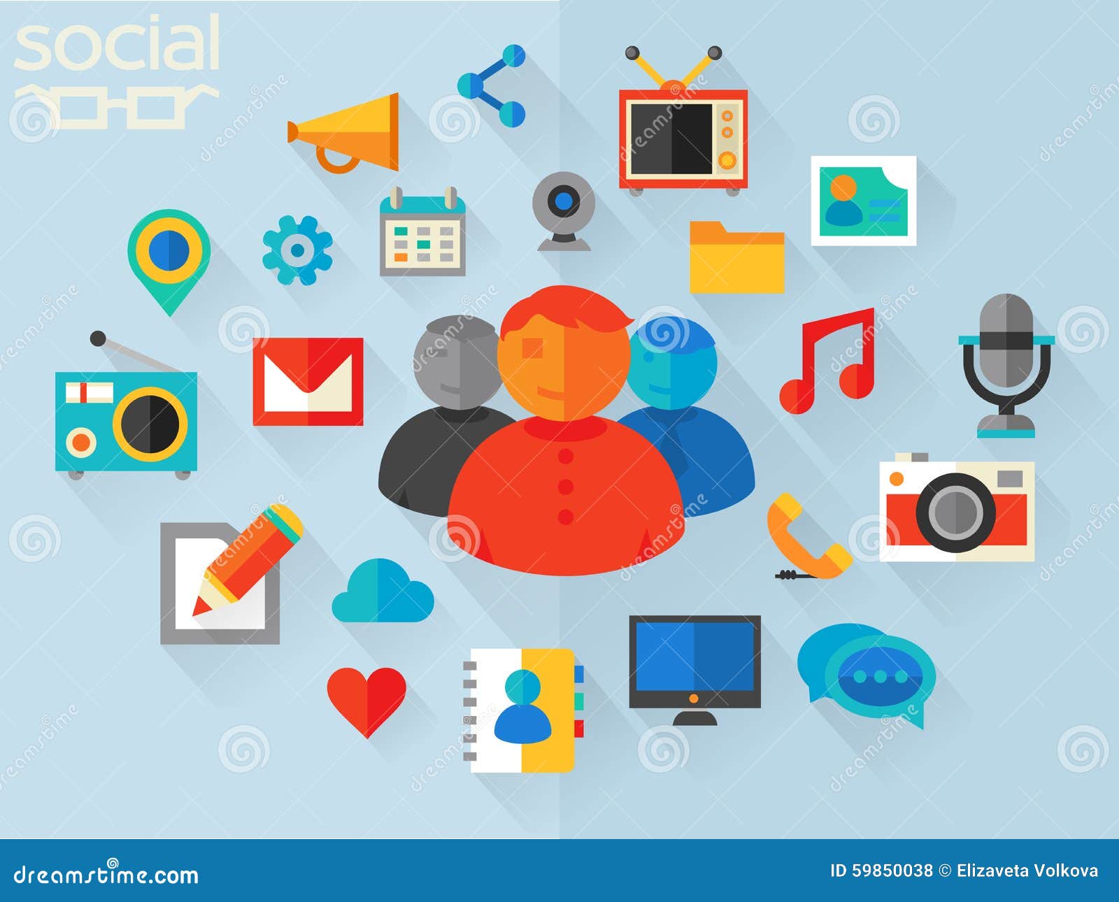 Vector Illustration of Social Networking Concept Stock Vector ...