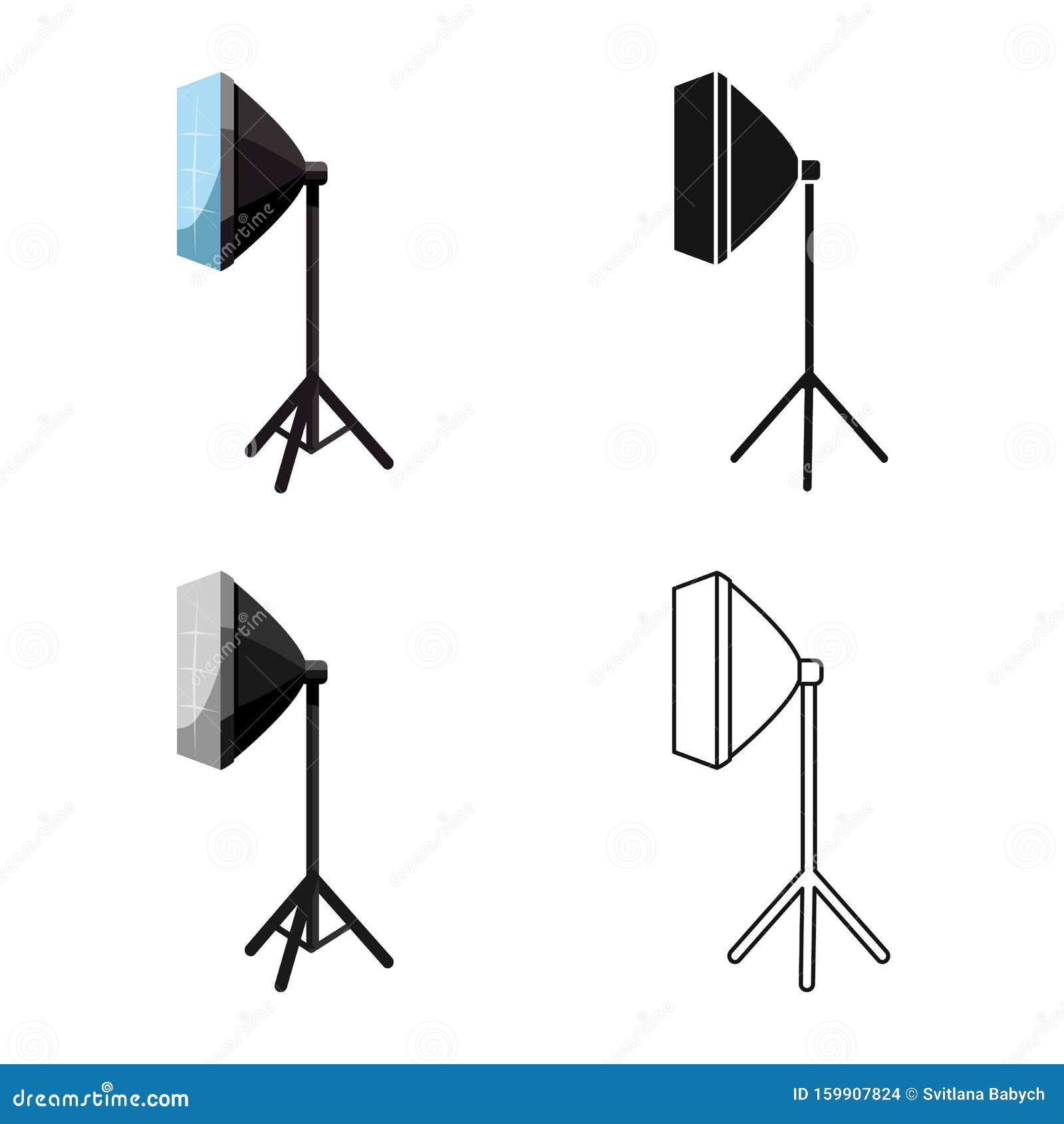 Vector Design of Softbox and Spotlight Logo. Collection of Softbox and ...