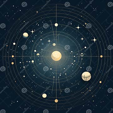 Vector Illustration of the Solar System with Planets and Stars Stock ...