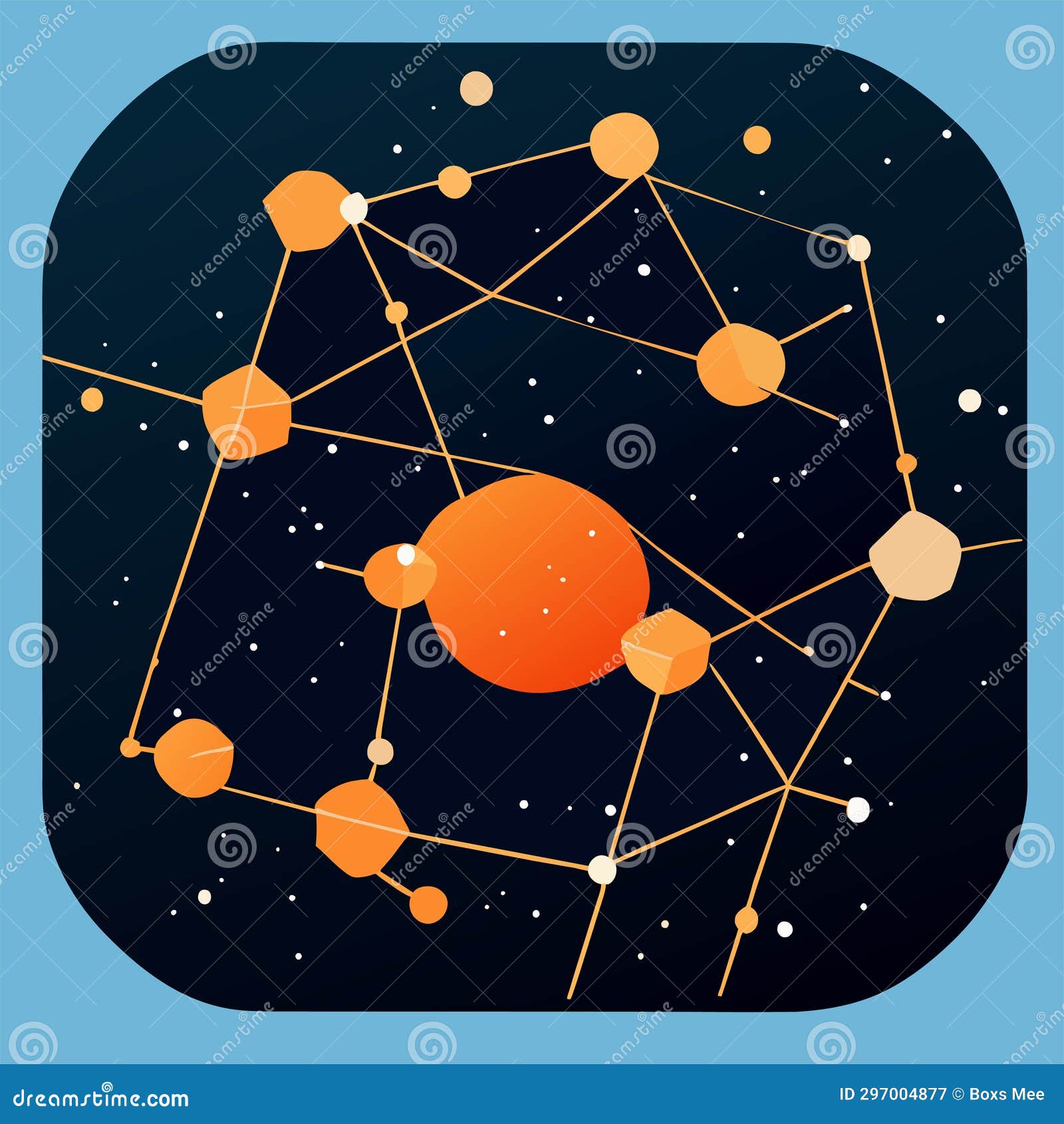 Vector Illustration of a Solar System with Stars and Planets. Space ...