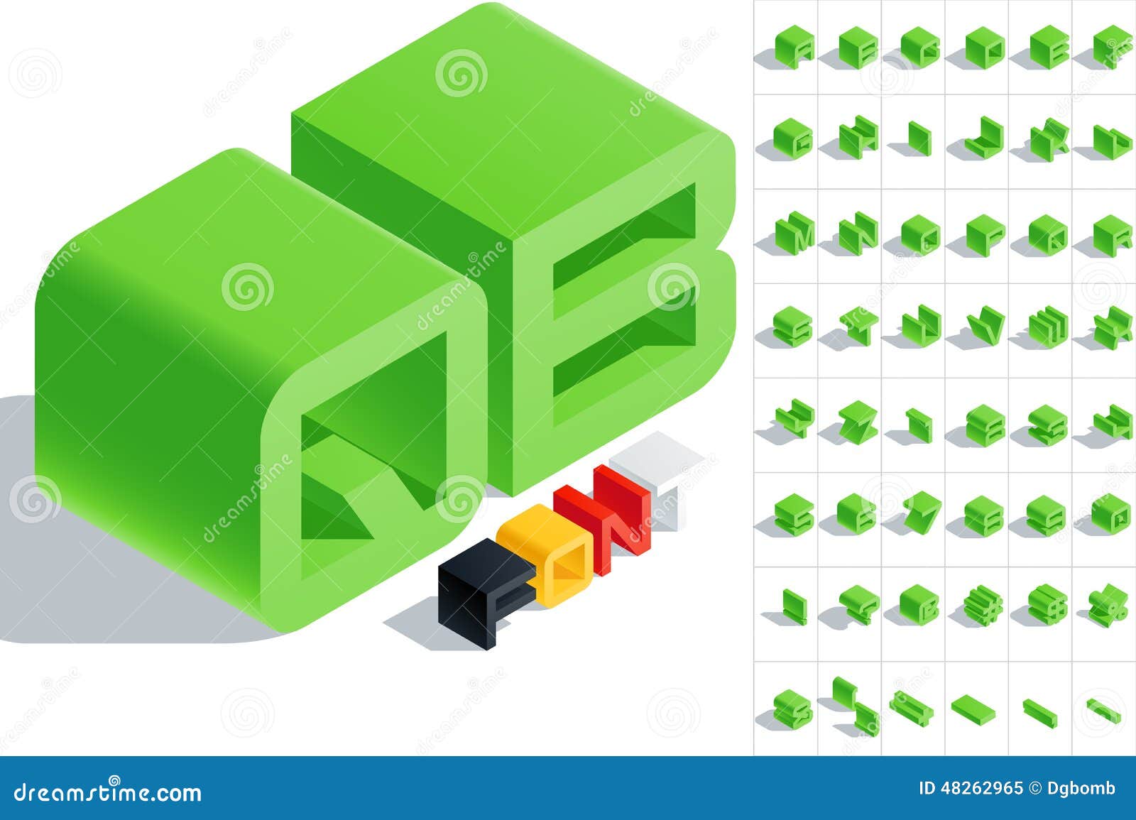 Vector Illustration of Solid Letter in Isometric View Stock Vector ...