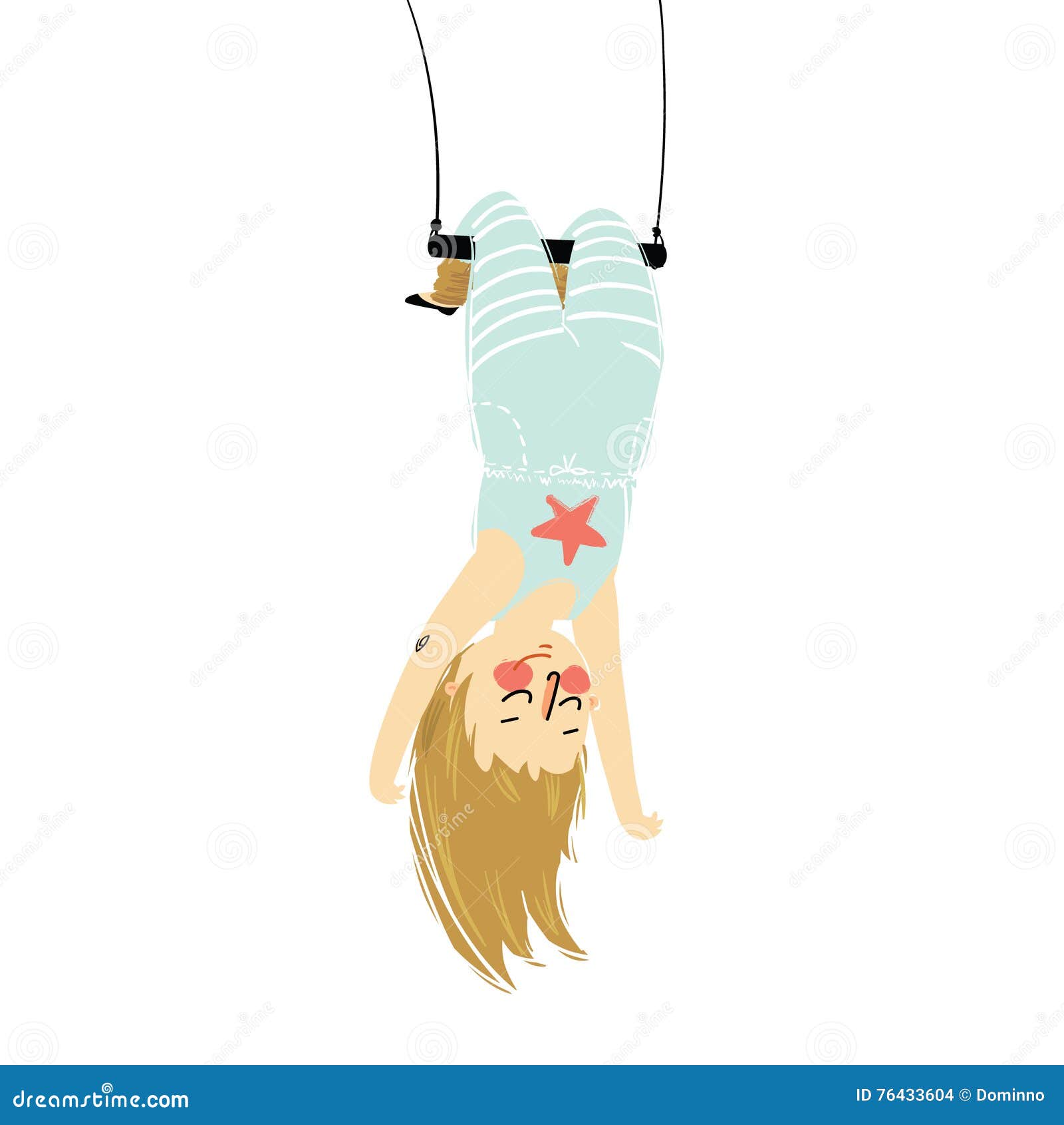 Kids Hanging Upside Down Cartoon