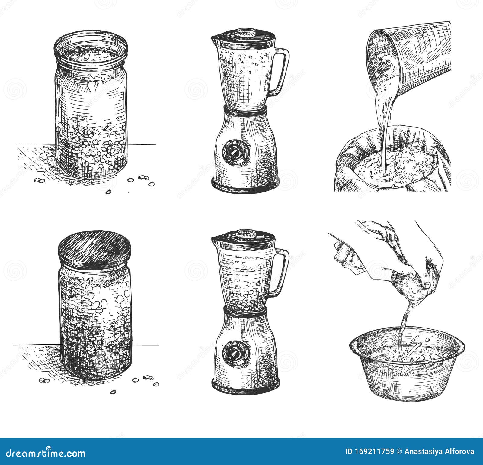 Lactose-free Soy Milk Production Set Stock Vector - Illustration of ...