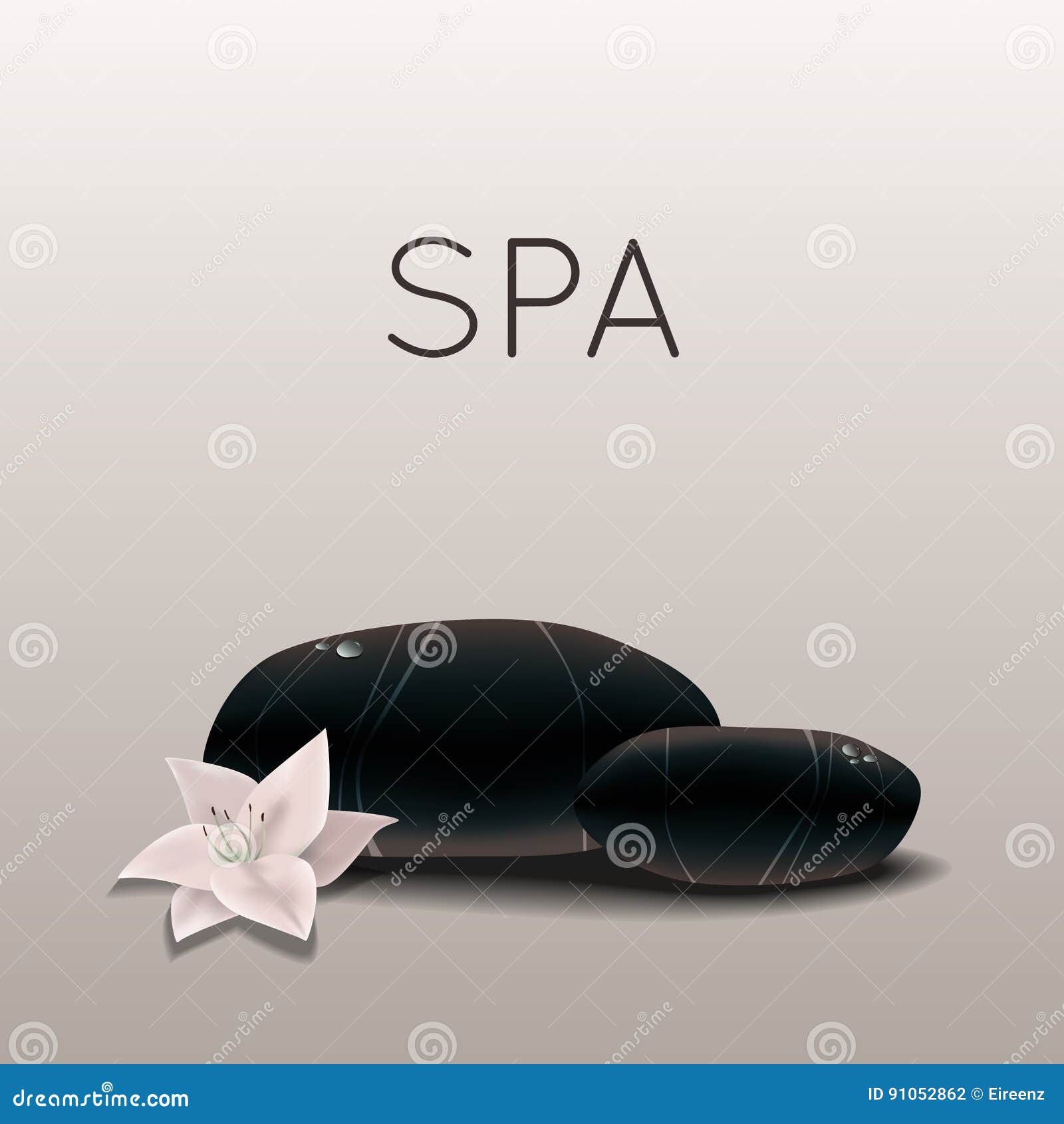 Vector Illustration of Spa with Stones and Flower Stock Vector ...