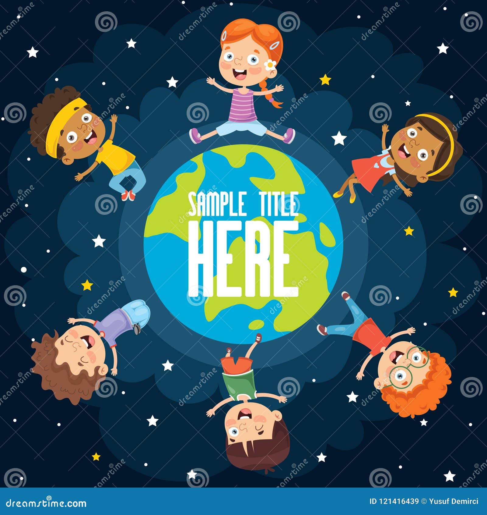 Vector Illustration of Space Children Stock Vector - Illustration of ...