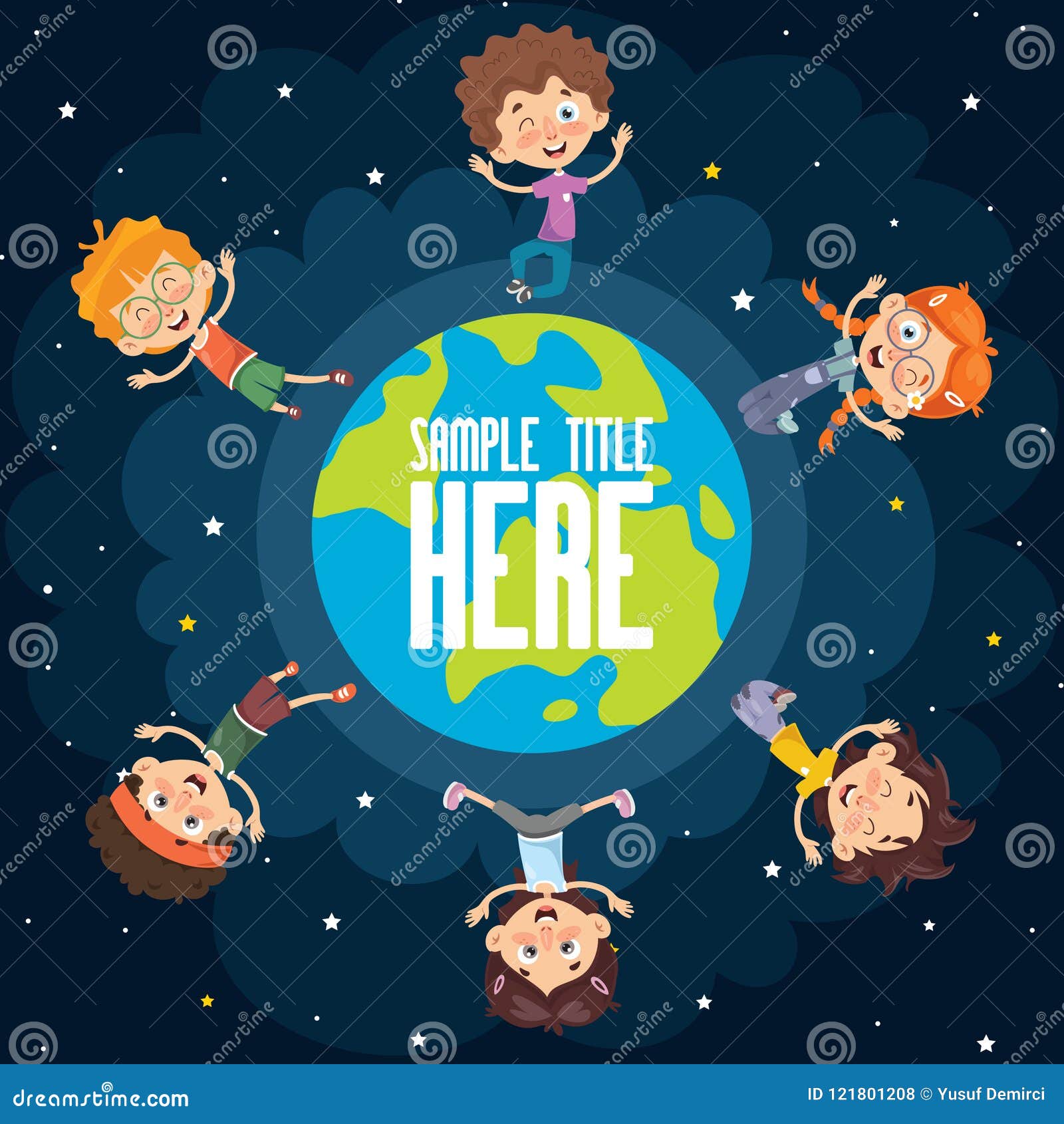 Vector Illustration of Space Children Stock Vector - Illustration of ...