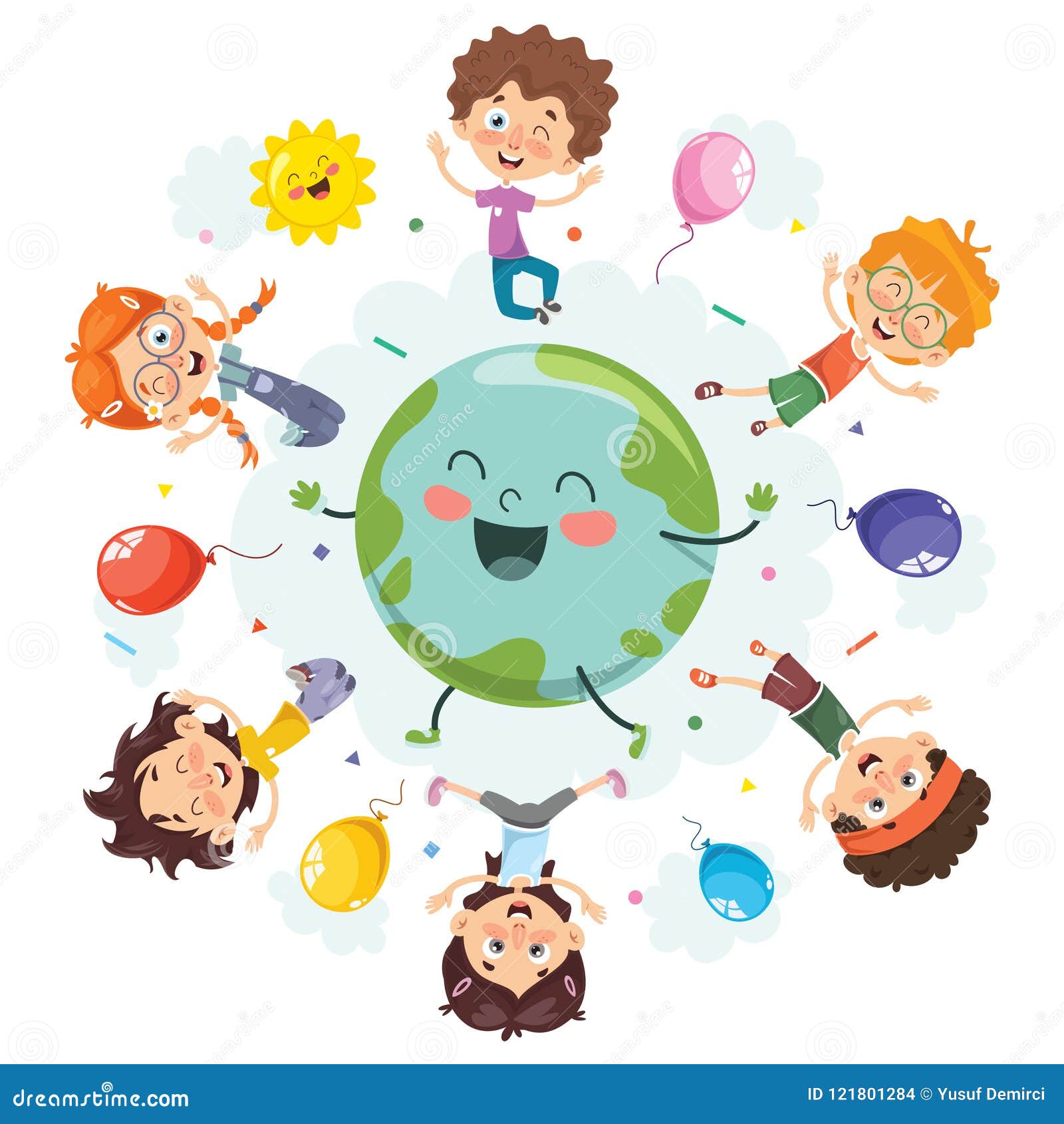 Vector Illustration of Space Children Stock Vector - Illustration of ...