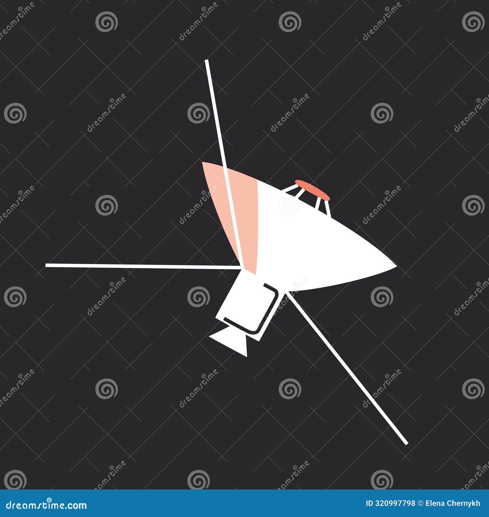 Vector Illustration of a Space Probe. Universe and Astronomy in Flat ...
