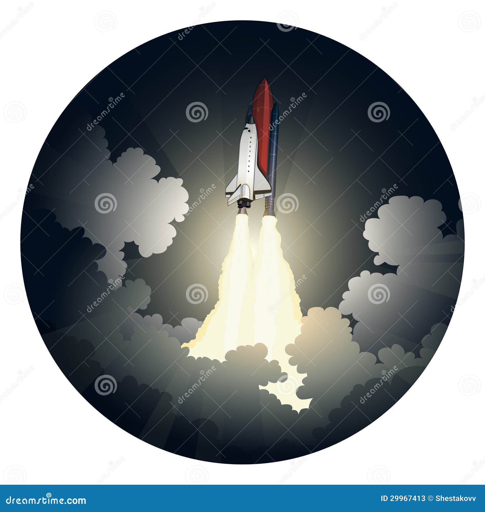 Launch of Space Shuttle stock vector. Illustration of achievement ...