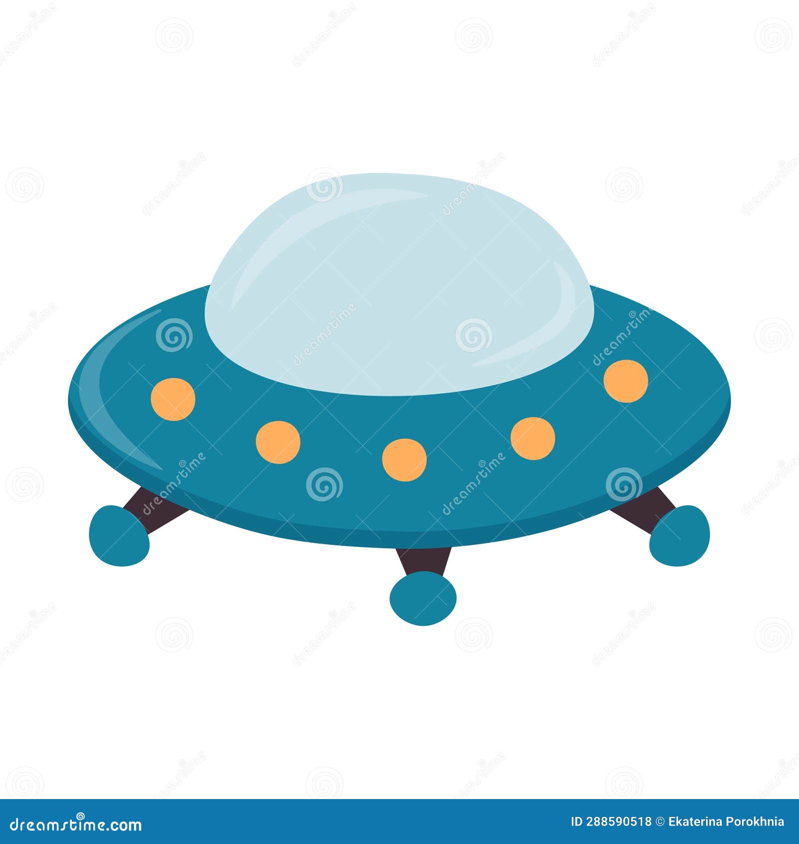 Vector Illustration of a Spaceship in Cartoon Style. Stock Vector ...