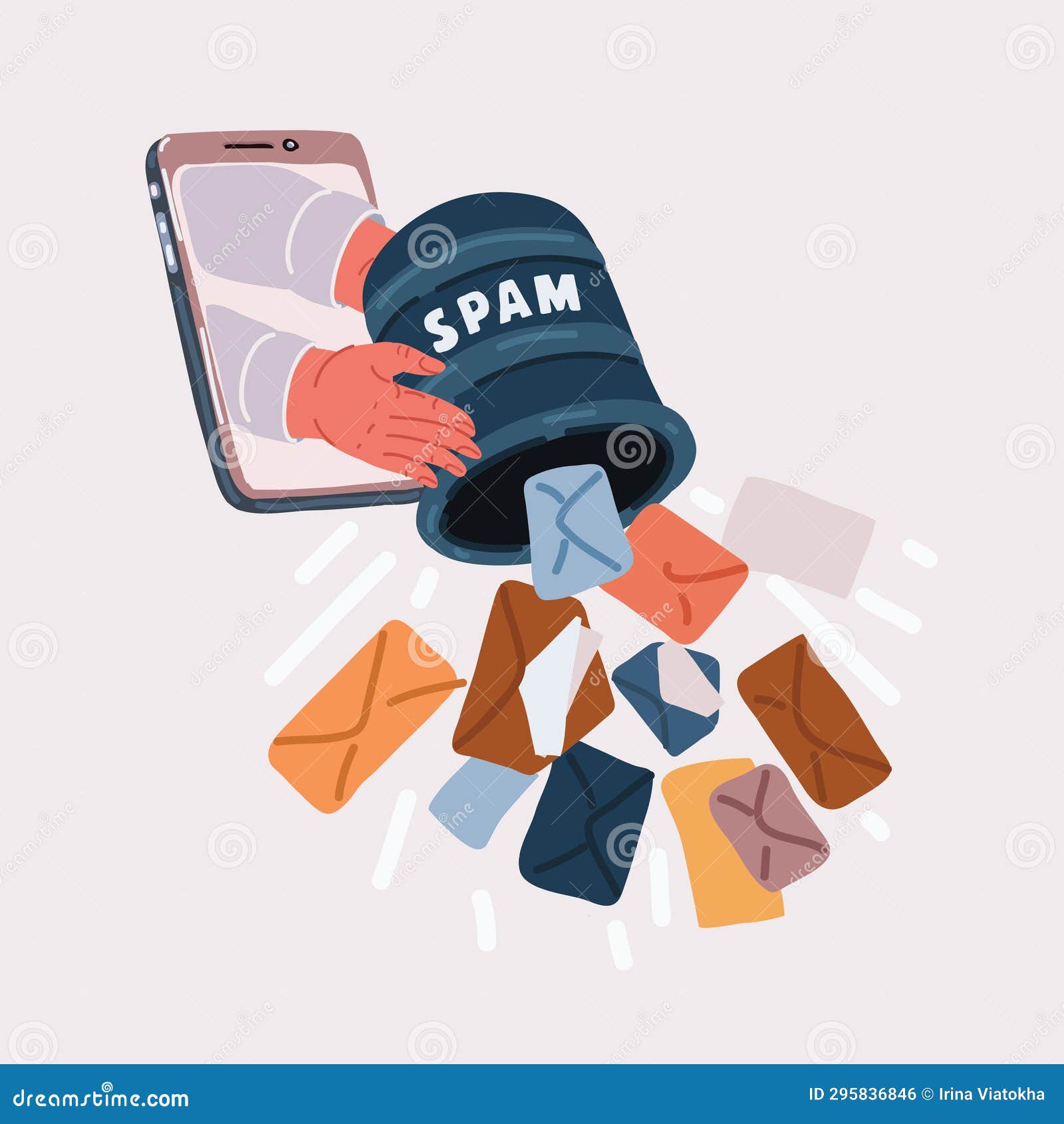 Vector Illustration of Spam in Smartphone. Lot of Alert Message Mobile ...