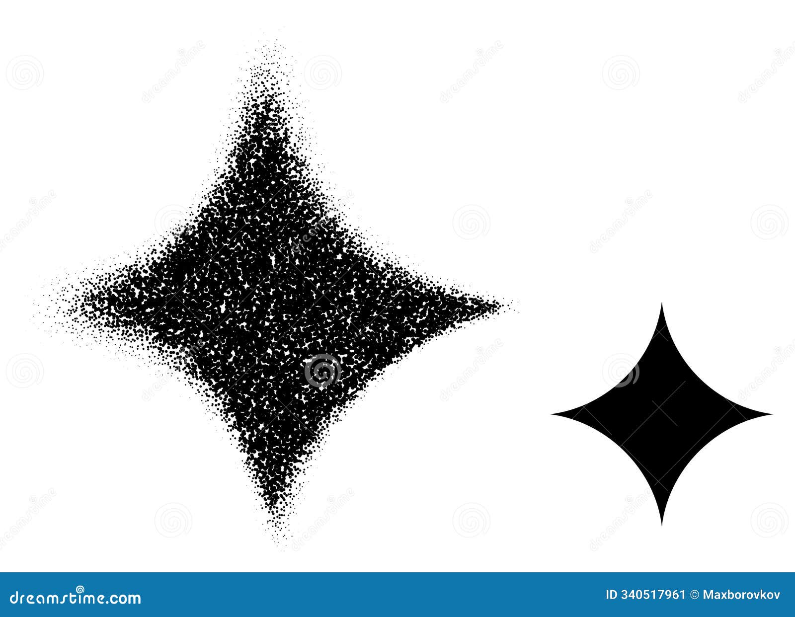 Sparkle Symbol with Stippling Texture Effect Stock Illustration ...