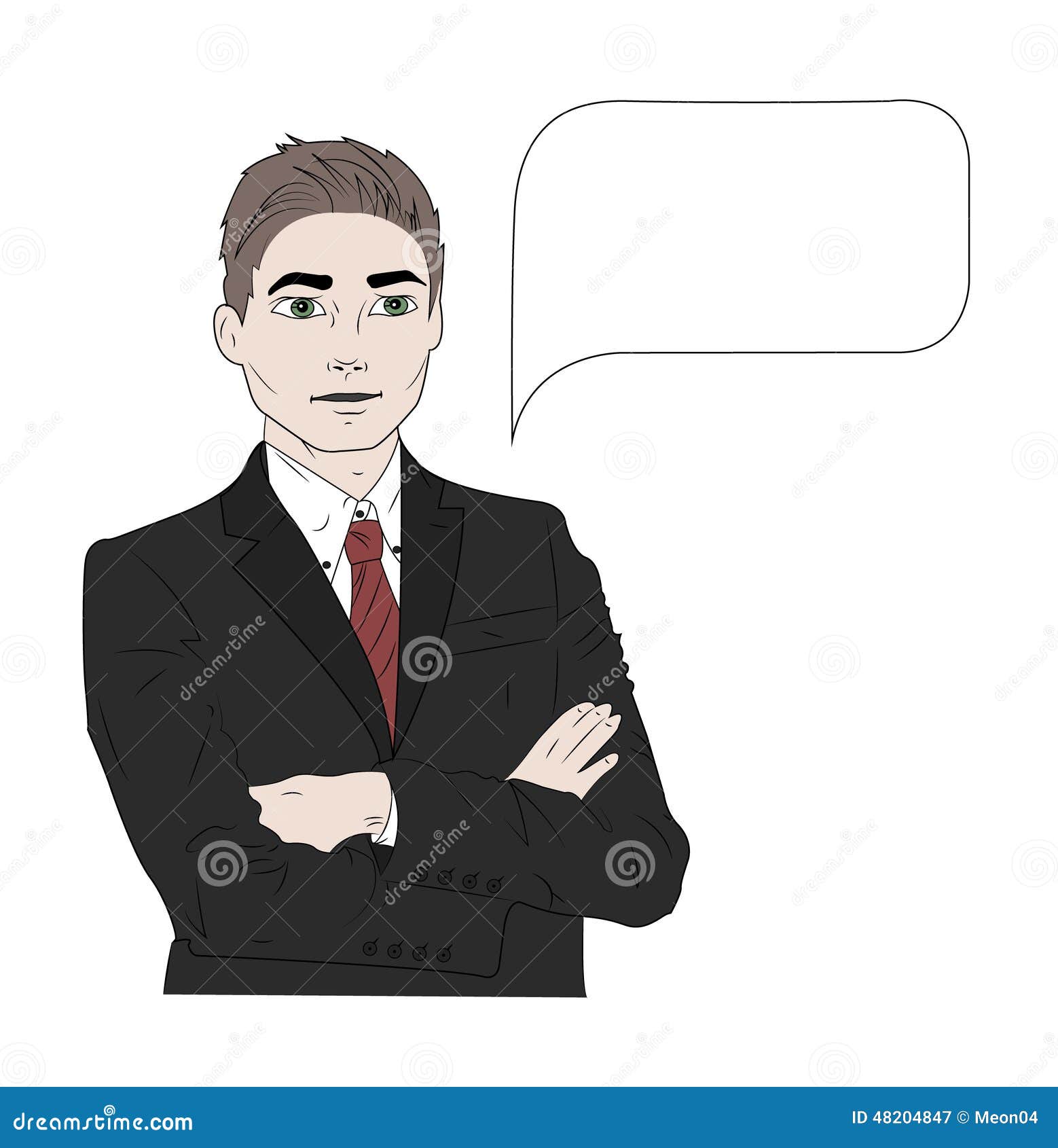 Vector Illustration of Speaking Business Man in Color Stock Vector ...