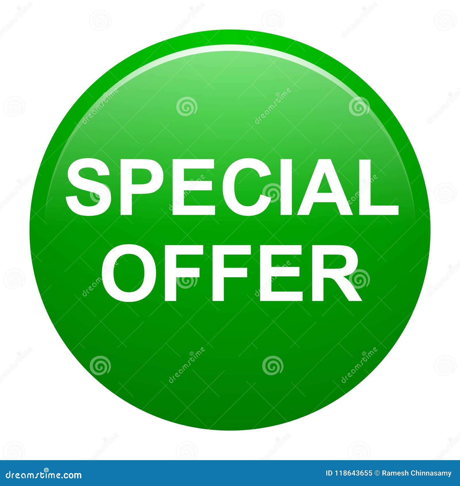 Special Offer Green Round Button Stock Vector - Illustration of ...