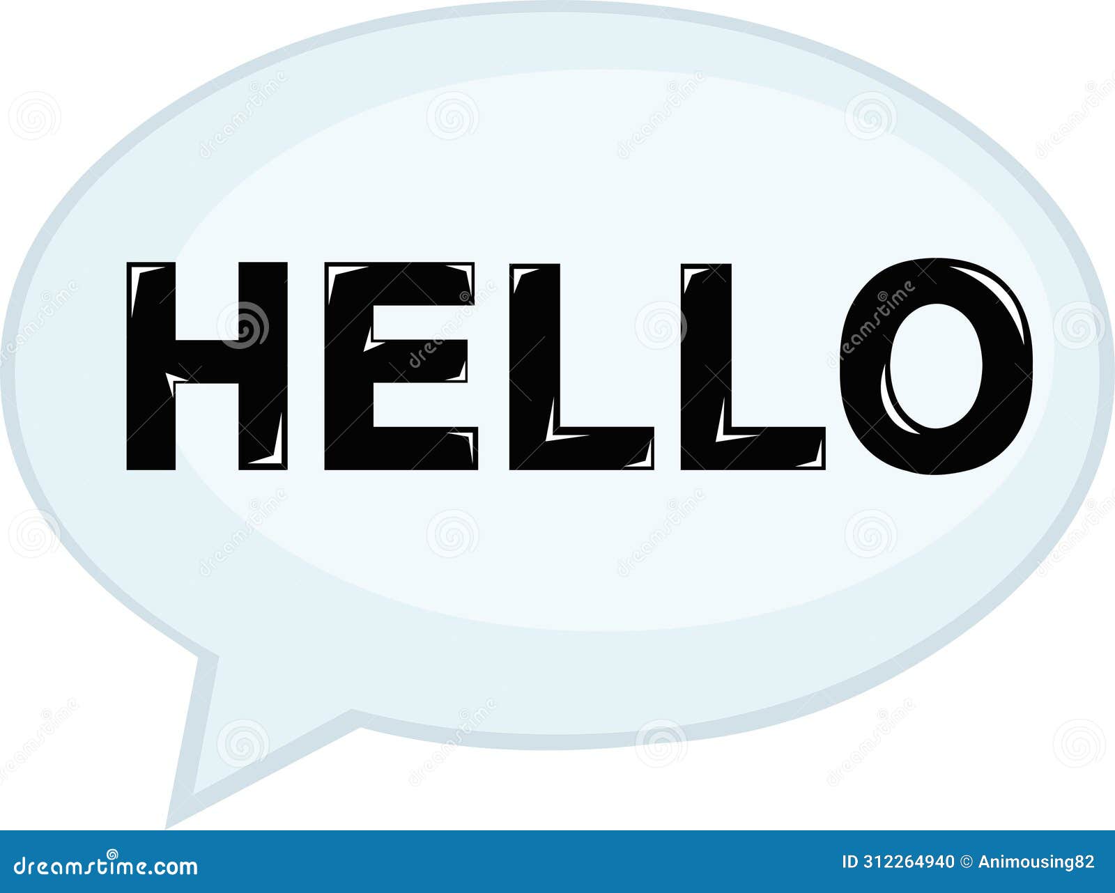 Vector Illustration Dialogue Bubble Hellow Word Stock Vector ...