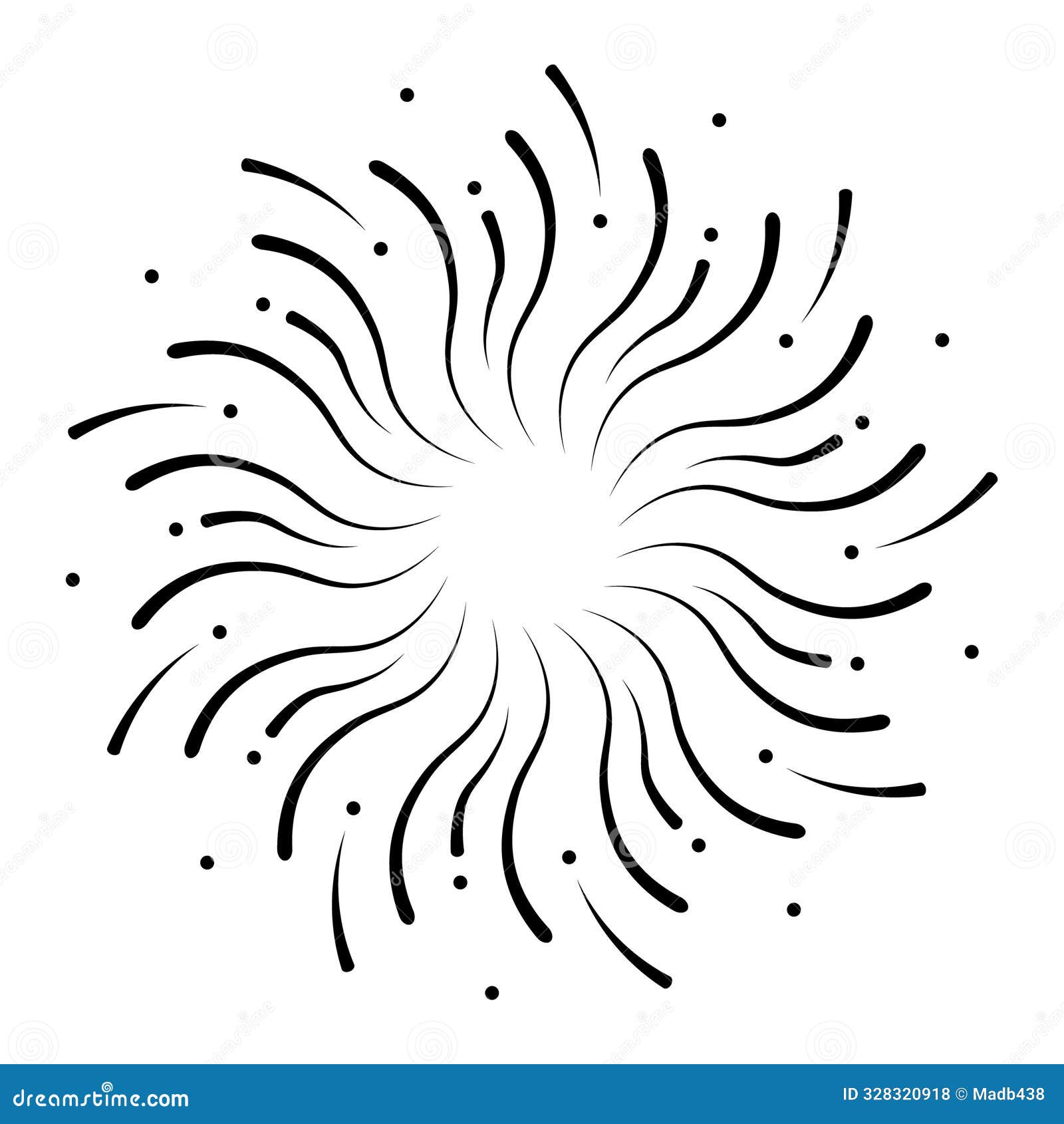 Vector Illustration of Spiral Burst Design Element. Stock Vector ...