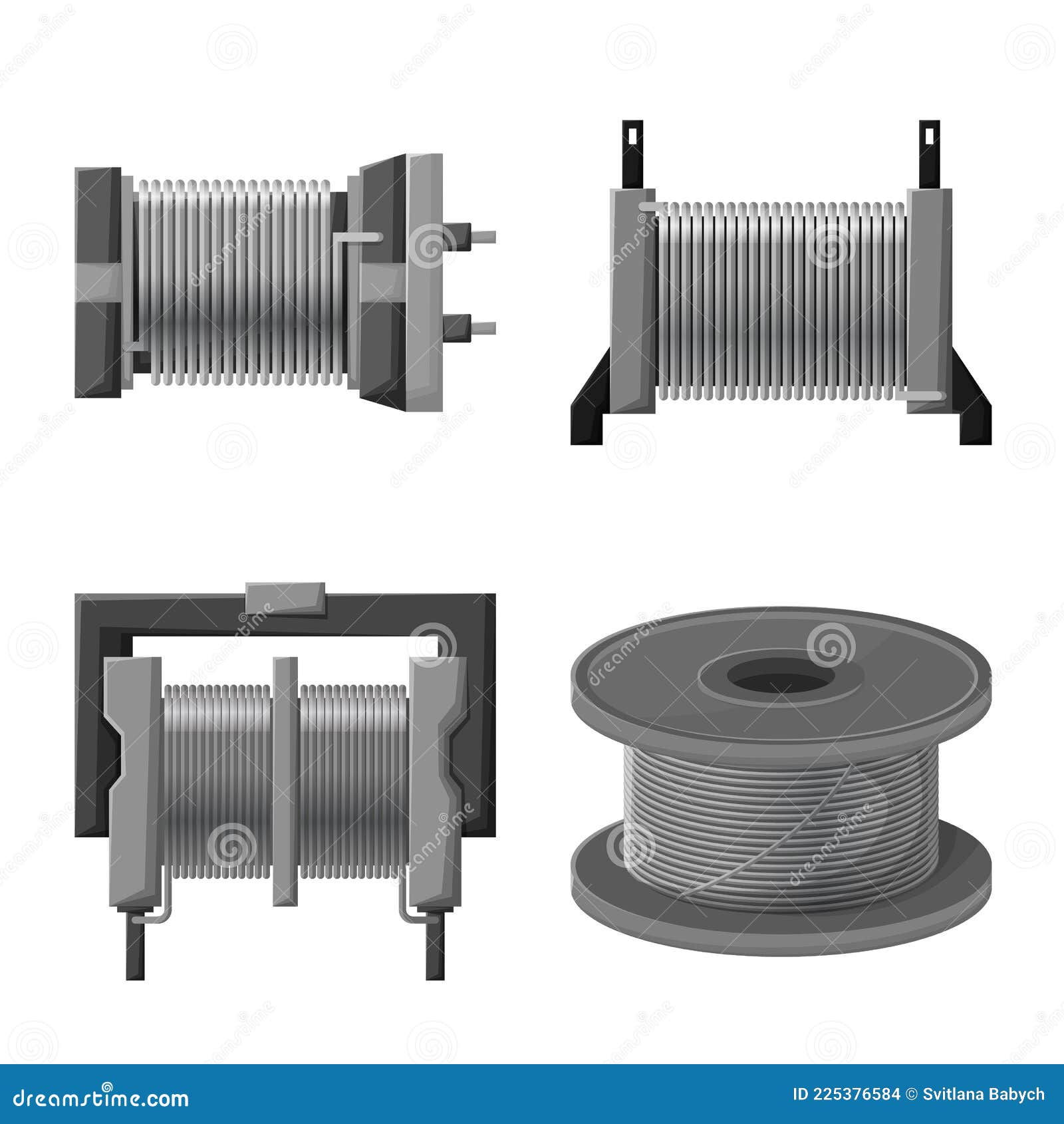 Vector Illustration of Spiral and Pressure Icon. Set of Spiral and ...