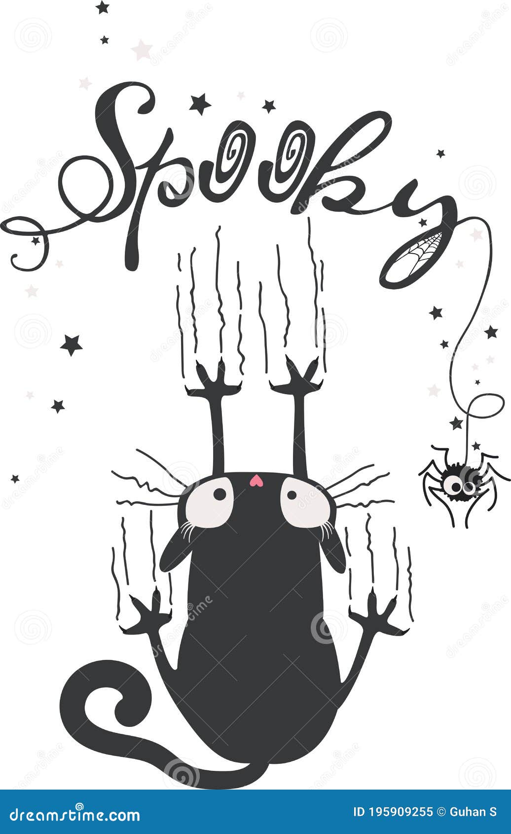 Vector Illustration of Spooky Cat Stock Vector - Illustration of ...