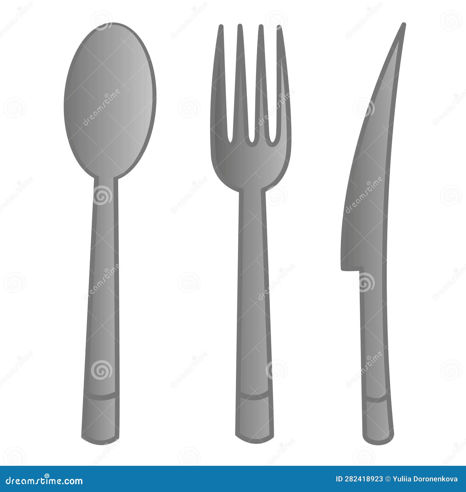 Cutlery in Cartoon Style. stock vector. Illustration of cutlery - 282418923