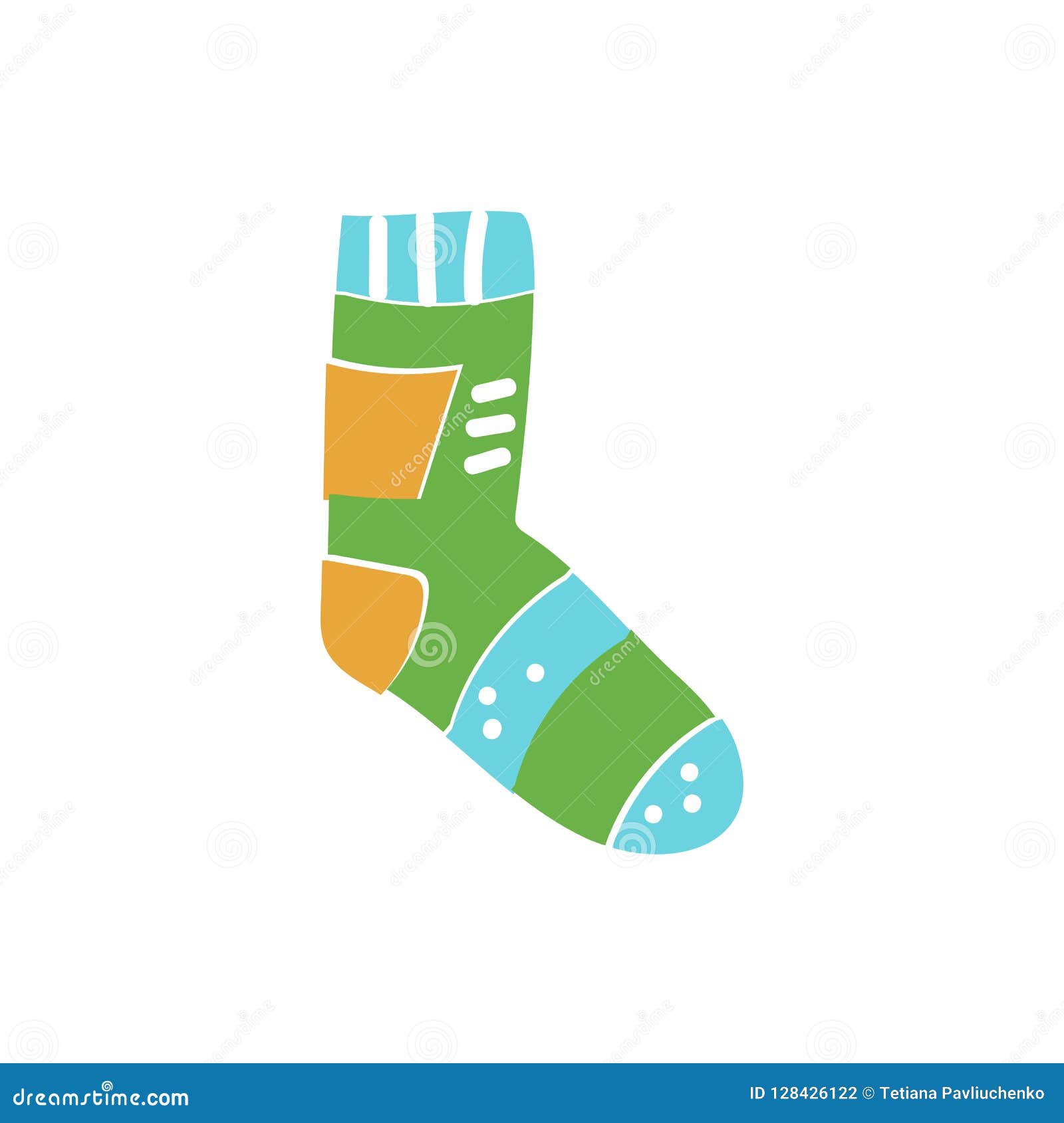 Vector Illustration of Sport Sock Stock Vector - Illustration of doodle ...