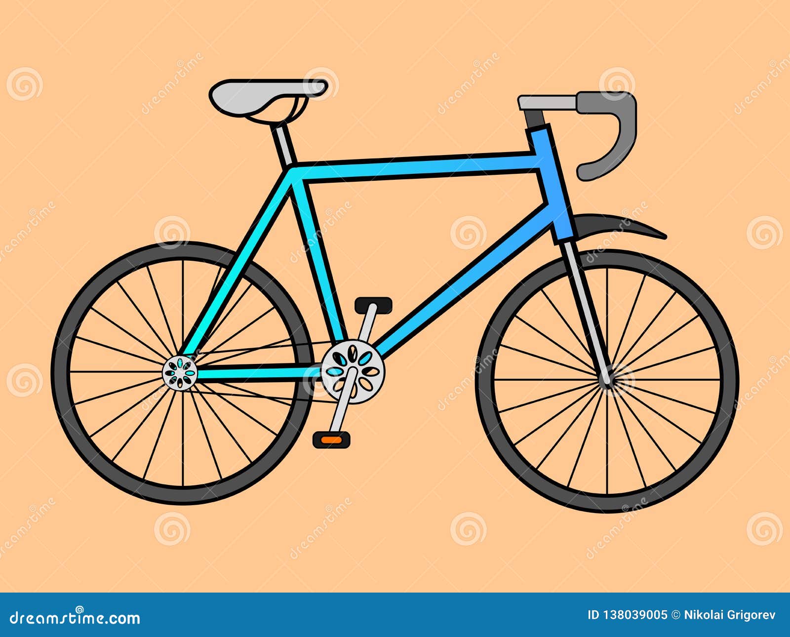 Vector Illustration of the Sports Bicycle Stock Vector - Illustration ...