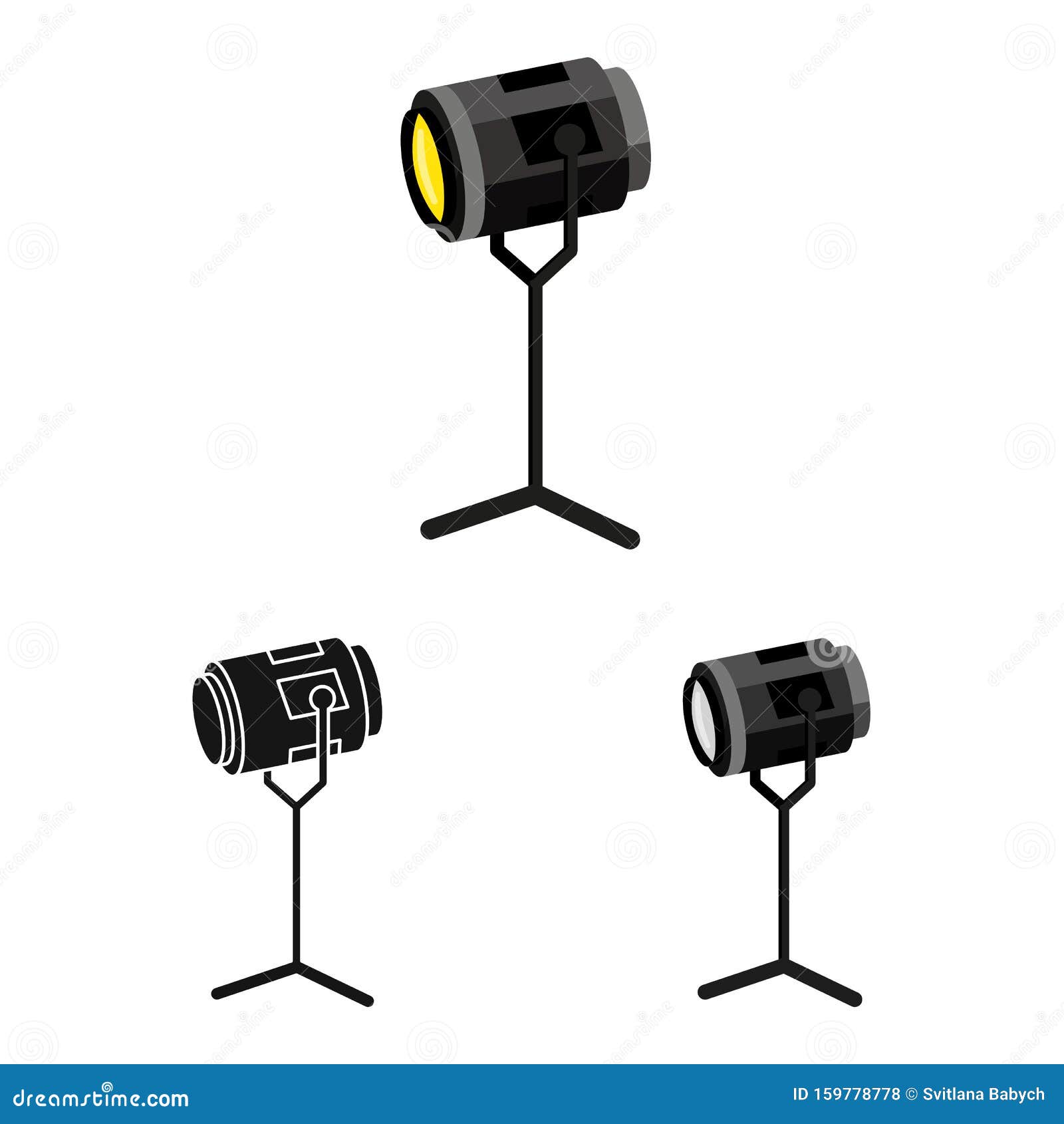 Vector Design of Spotlight and Light Symbol. Graphic of Spotlight and ...