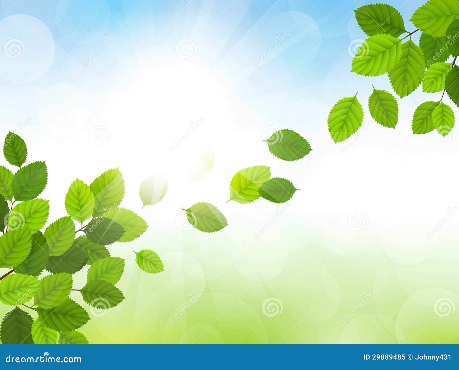 Spring with leaves stock vector. Illustration of leaves - 29889485