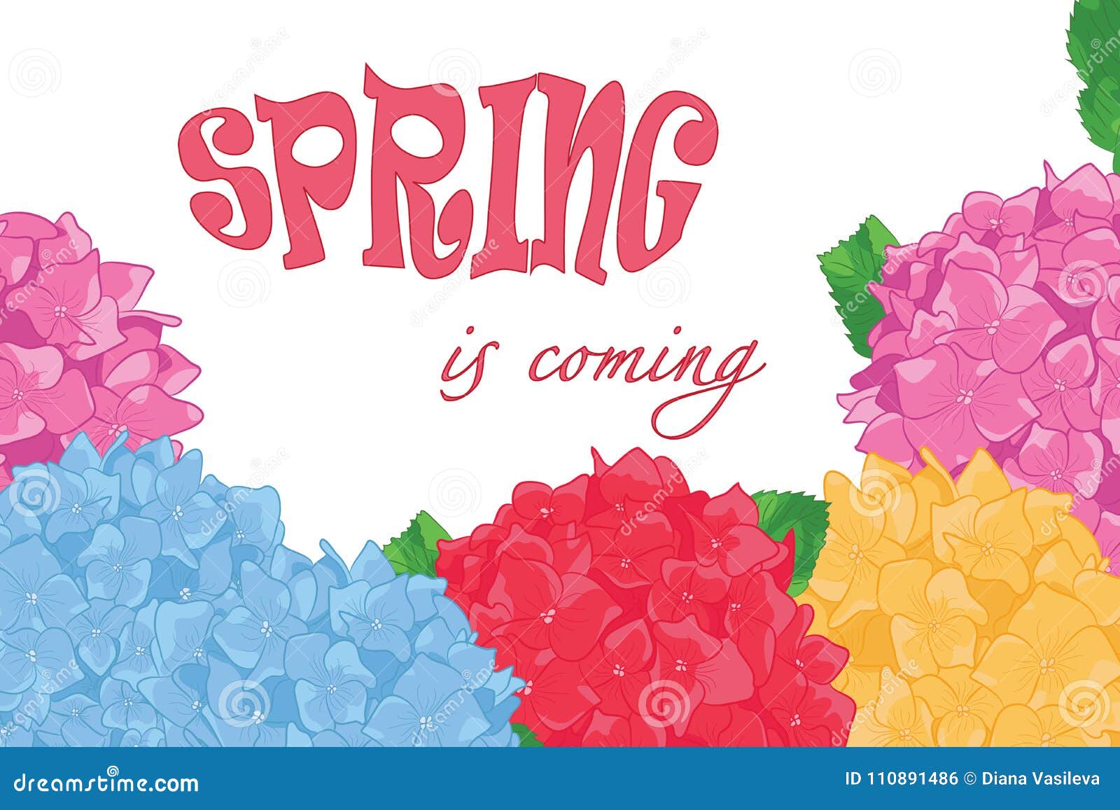 Vector Illustration of Spring is Coming Stock Vector - Illustration of ...