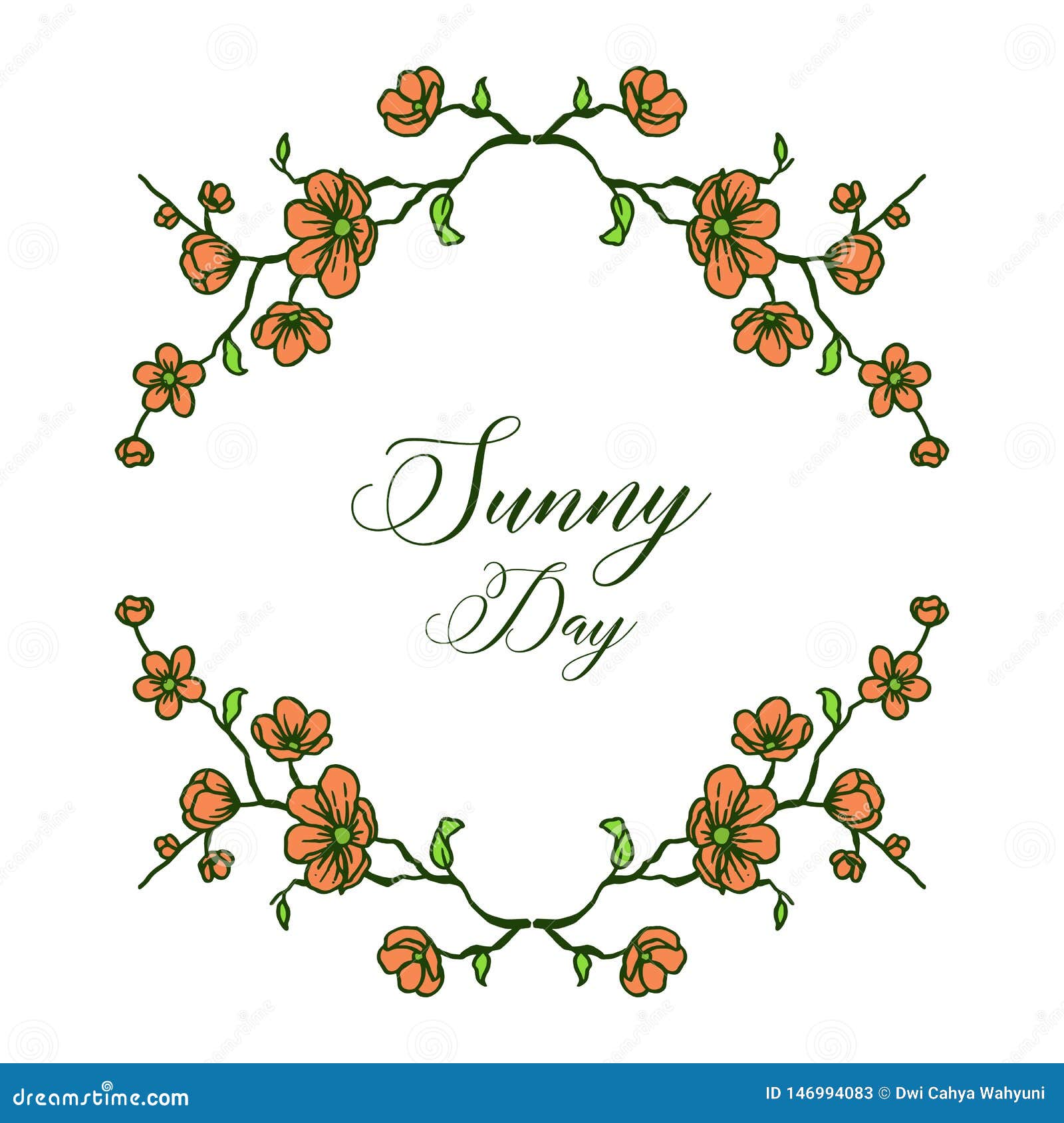 Vector Illustration Spring Flower Frame for Invitation Sunny Day Stock ...