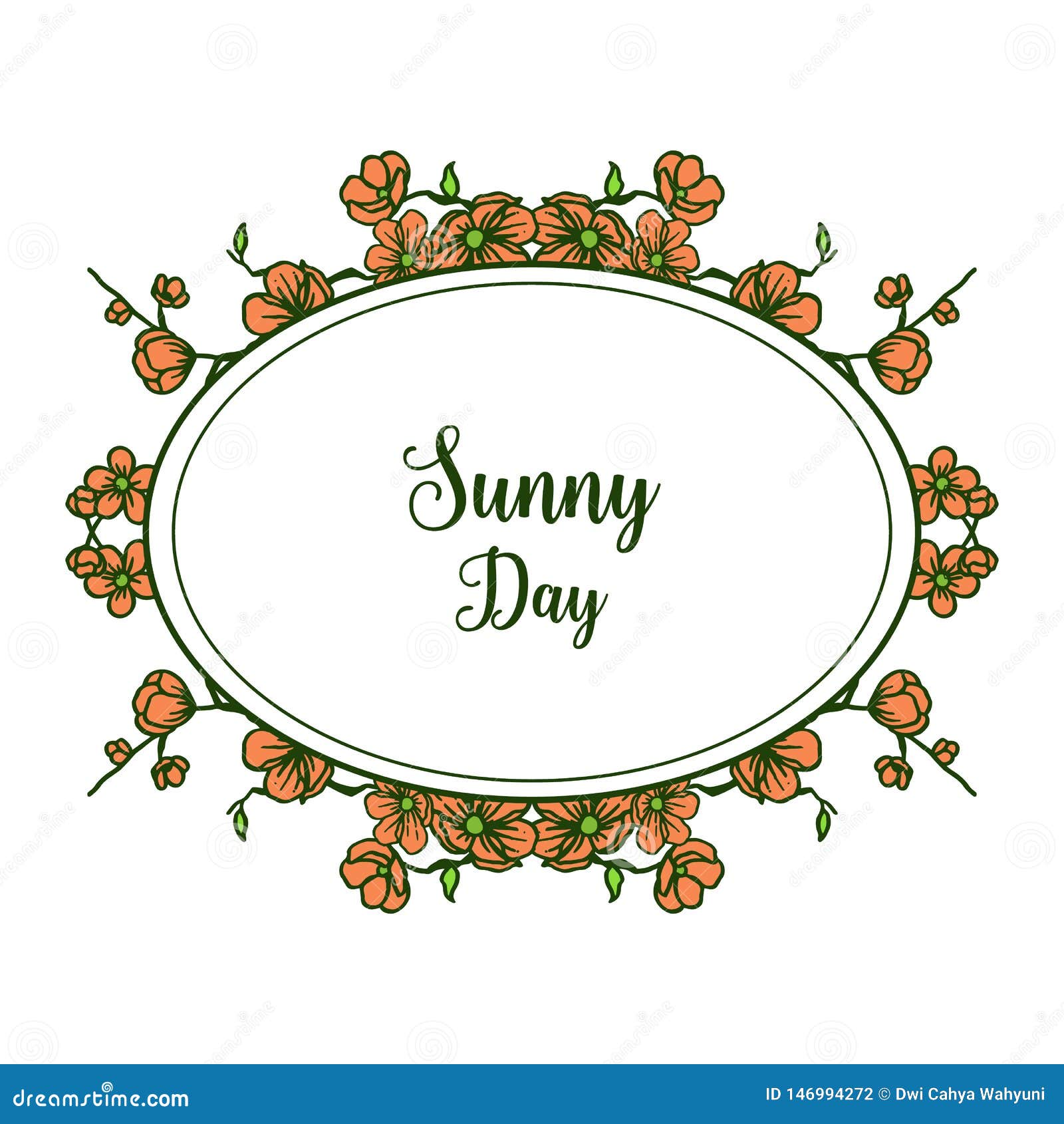 Vector Illustration Spring Flower Frame for Invitation Sunny Day Stock ...