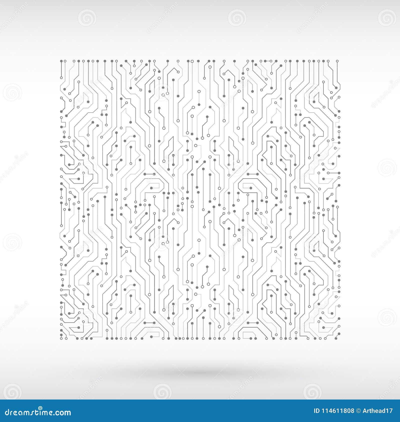 Vector Illustration Square Circuit Board Stock Vector - Illustration of ...