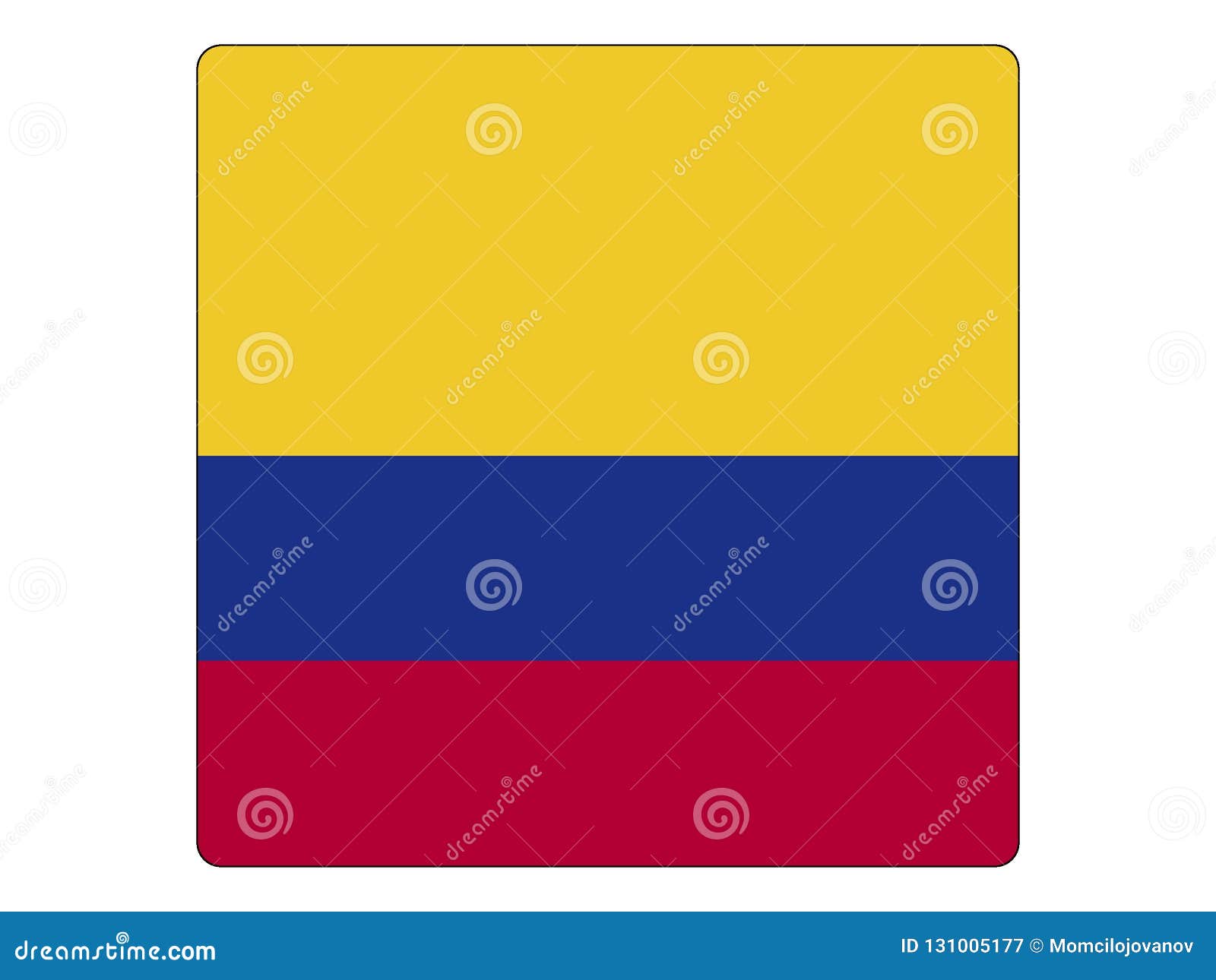 Square flag of Colombia stock vector. Illustration of silhouette ...