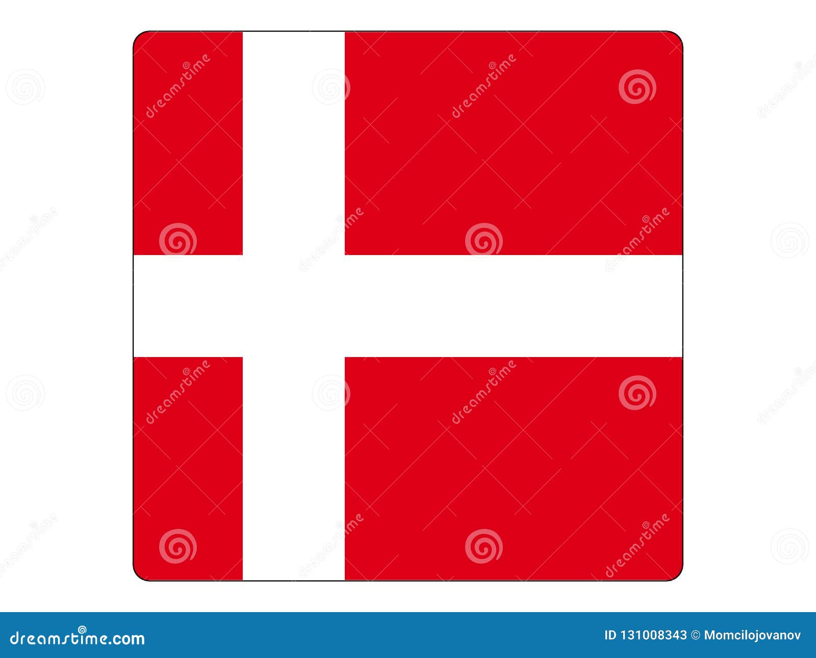 Square Flag of Denmark stock vector. Illustration of flag - 131008343