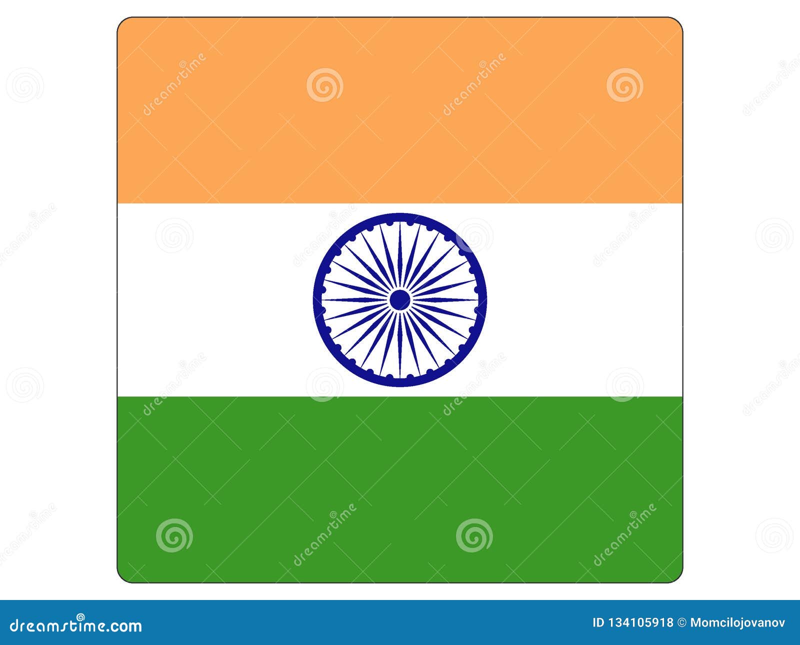 Square Flag of India stock vector. Illustration of country - 134105918