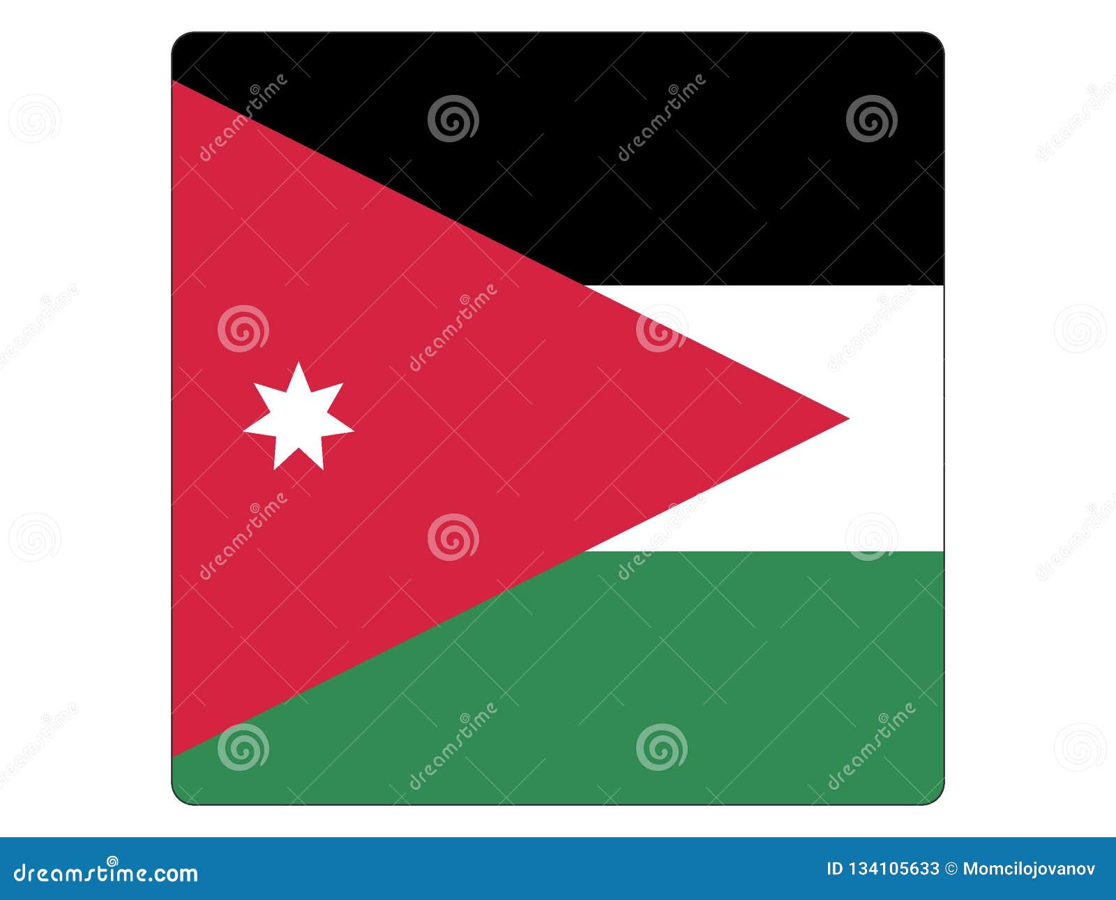 Square Flag of Jordan stock vector. Illustration of crimea - 134105633
