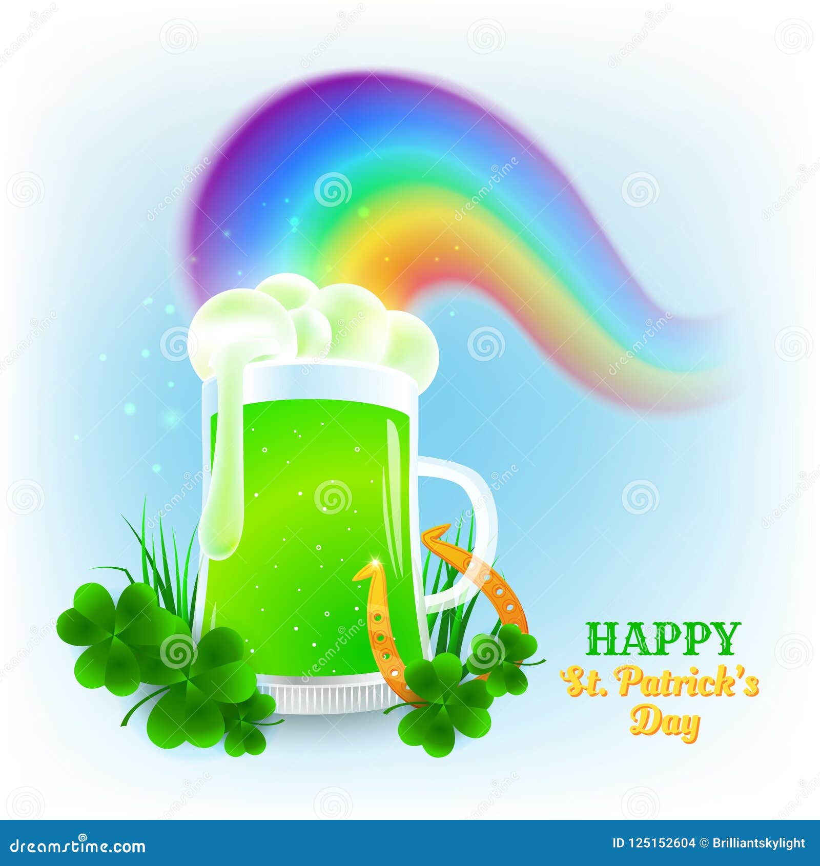 Vector Illustration for St. Patrick`s Day with Green Beer Stock Vector ...