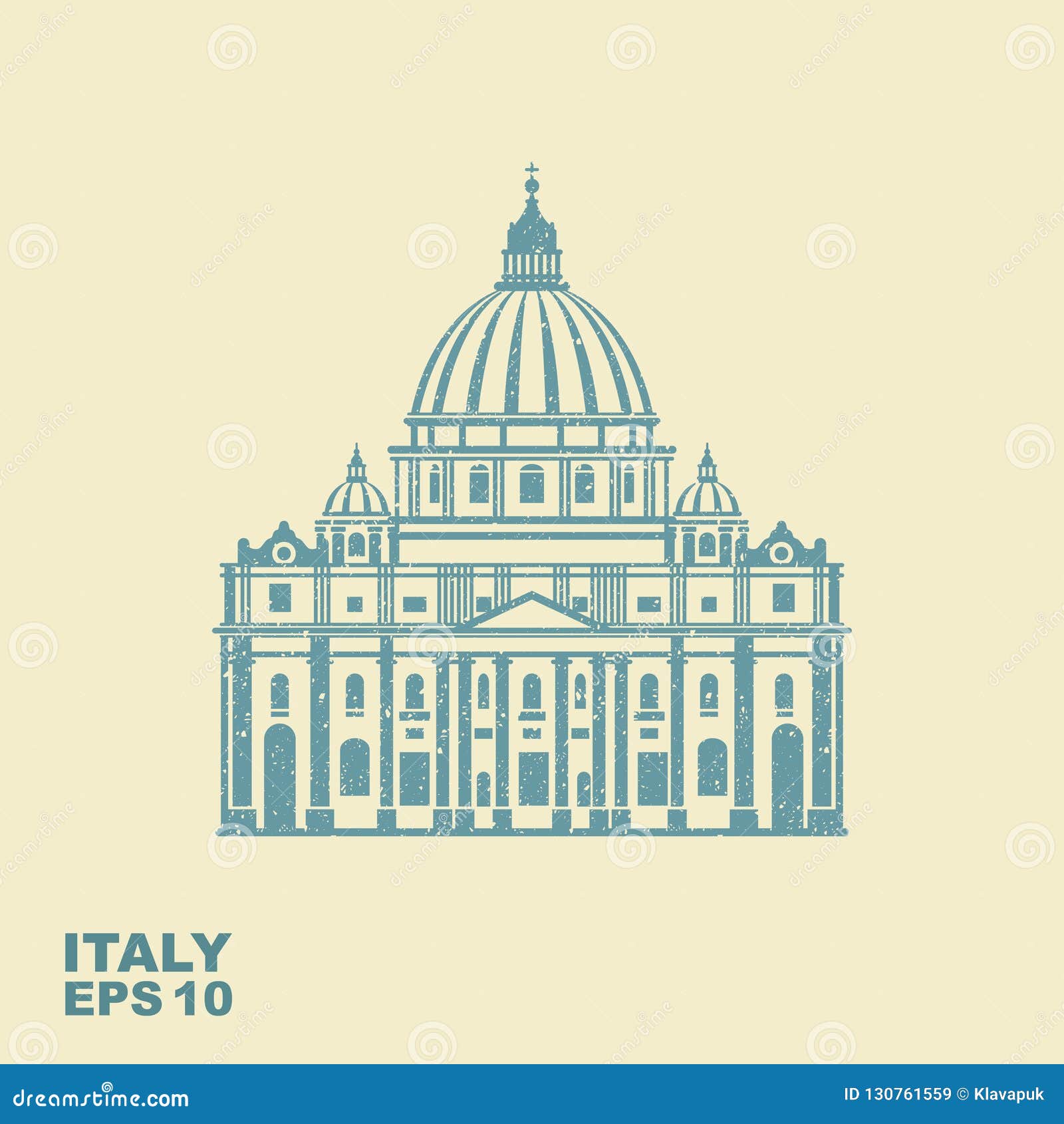 St. Peter`s Basilica, Vatican City, Italy: Vector Illustration Hand ...