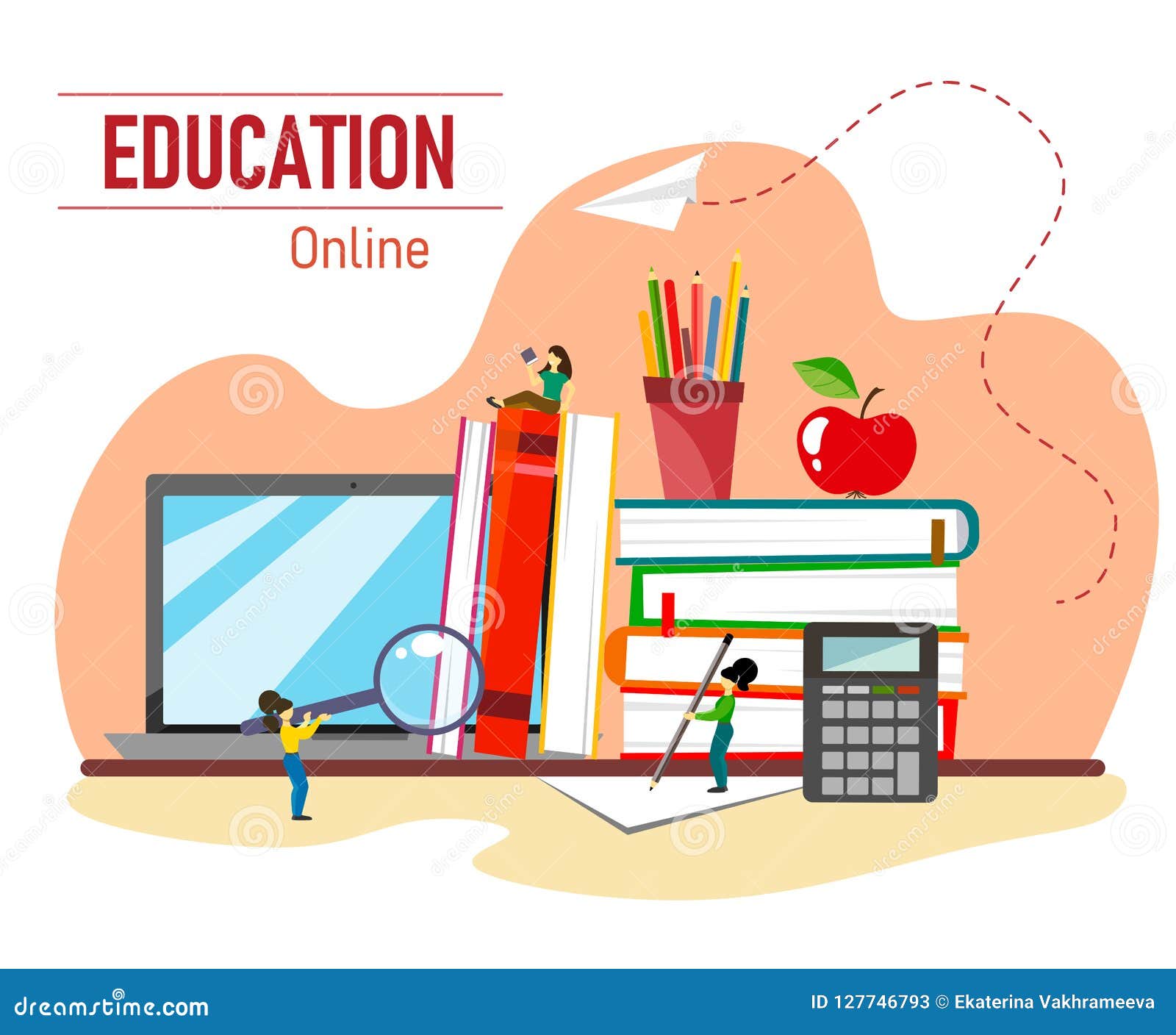 Apple On Laptop - A Classroom Snack Break Composition With An Apple, A ...