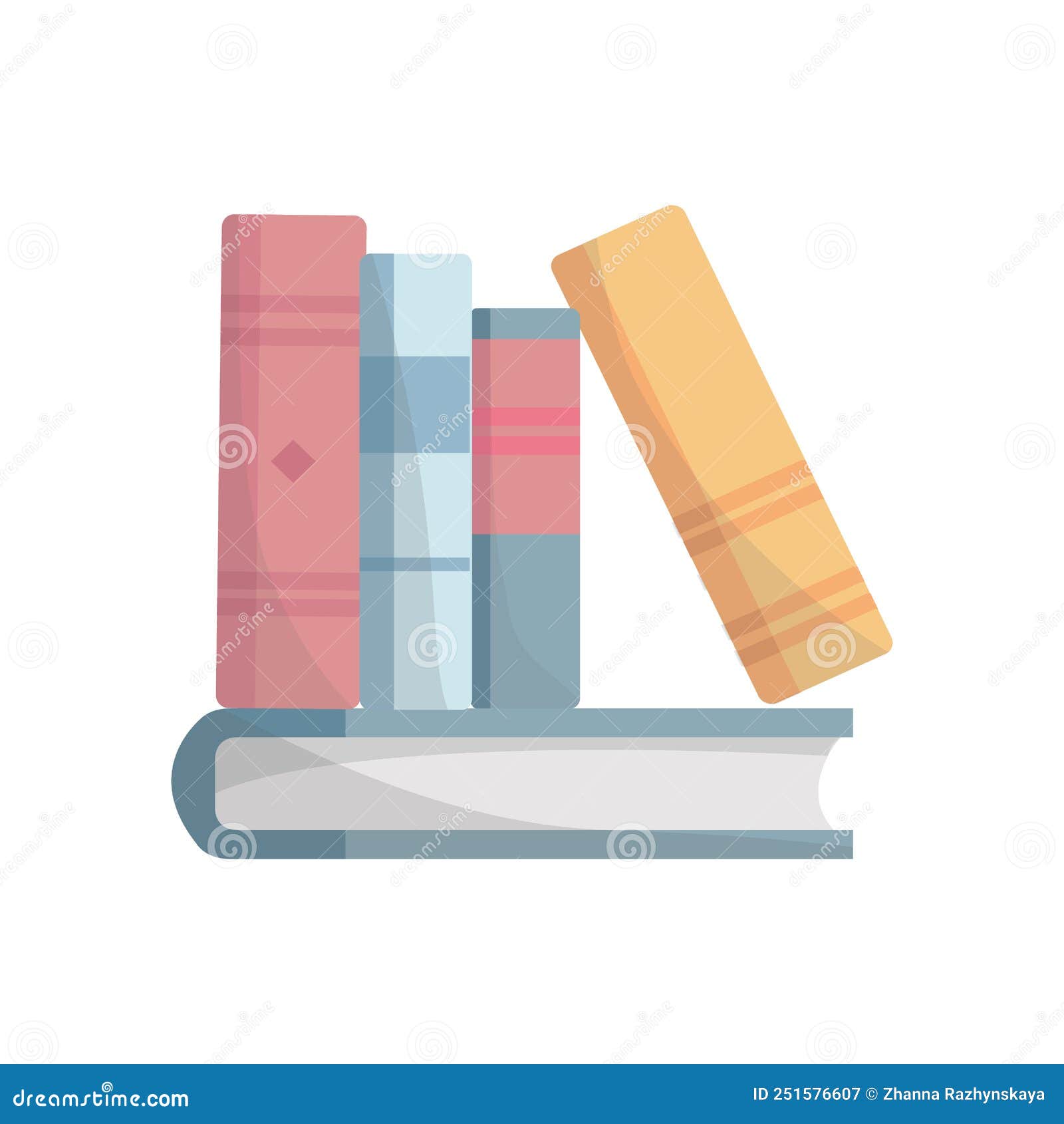 Vector Illustration of a Stack of Books for Learning and Reading Stock ...