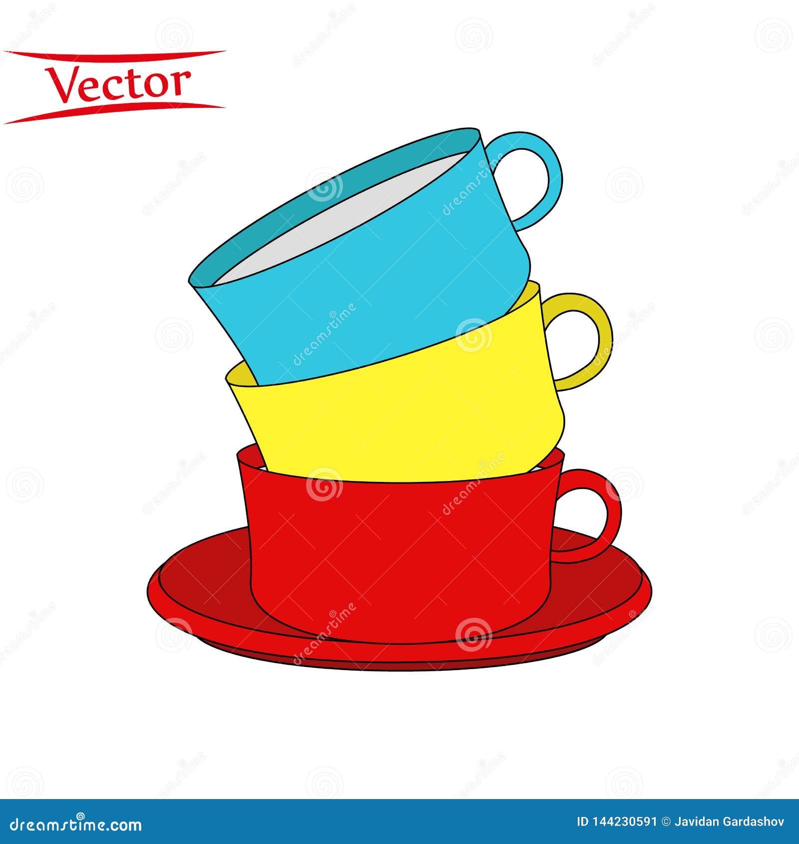 Stack Of Colorful Coffee Cups Vector Illustration | CartoonDealer.com ... Stack Of Colorful Coffee Cups Vector Illustration | CartoonDealer.com ...