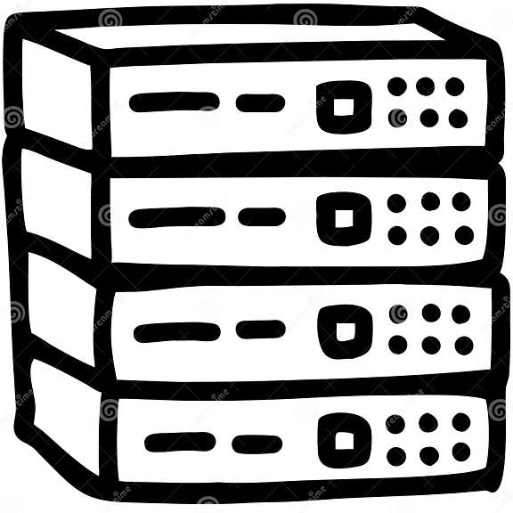 Vector Illustration Stack of Computer Servers for Technology Design ...